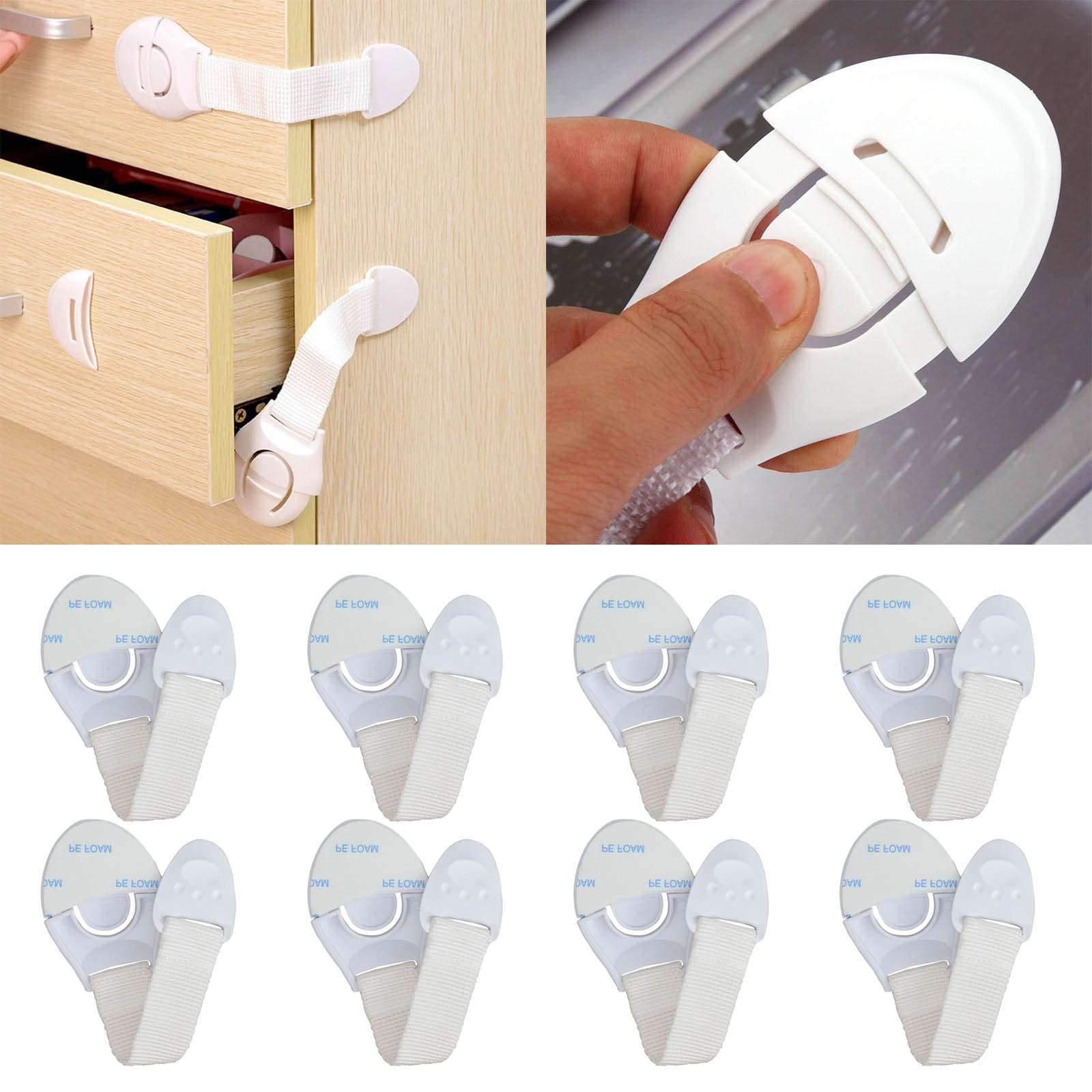 DBYLXMN 8pcs Pinch Cloth With Baby Kid Child Locks Proof Cabinet ...