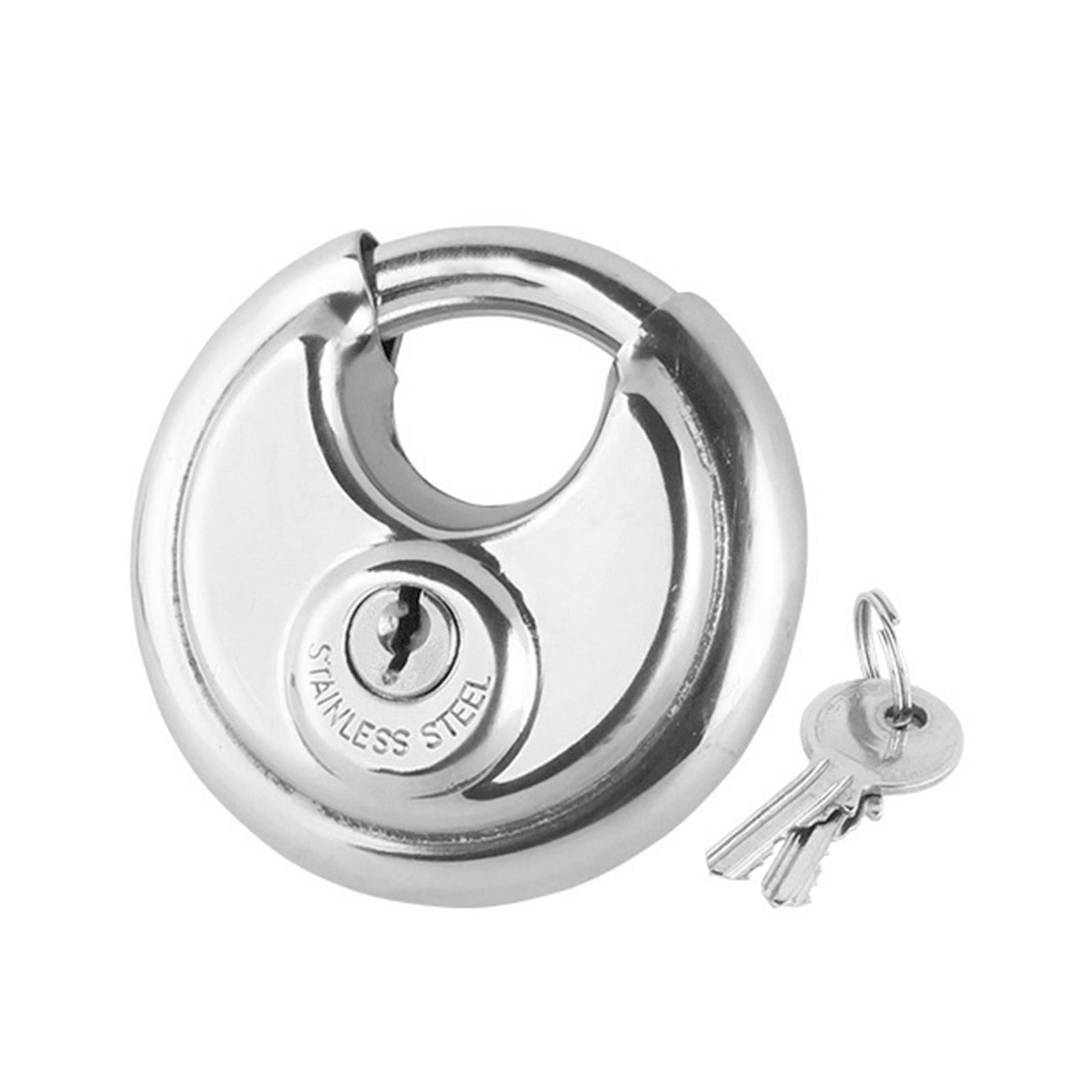 DBYLXMN Heavy Duty Disc Padlock Shack Gate Lock Round Steel Lock Keyed ...