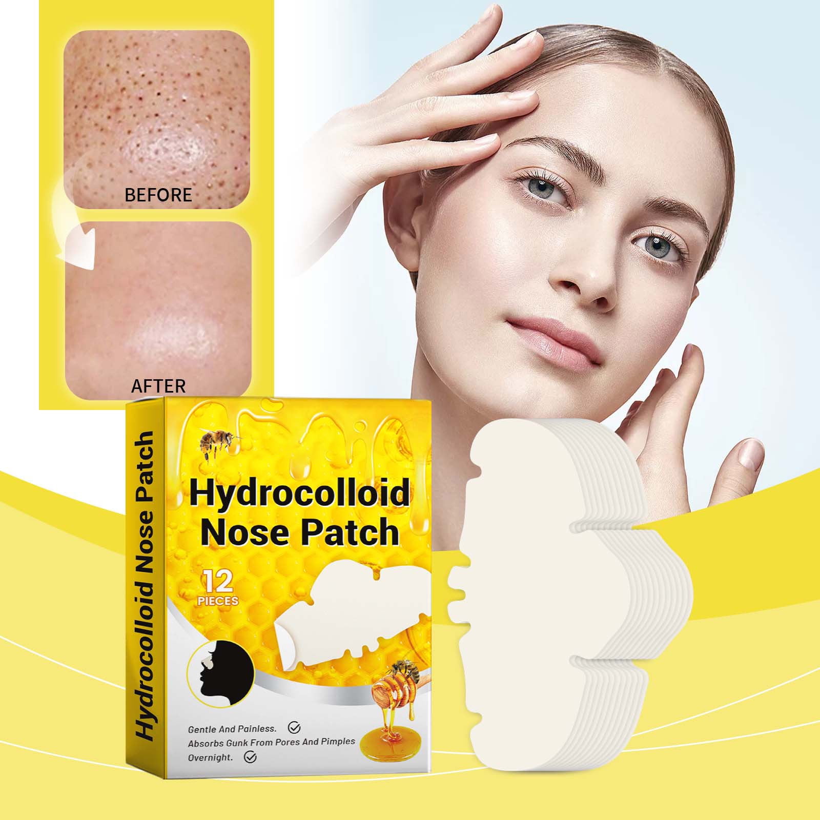 DBYLXMN Hydrocolloid Nose Plasters For Nose Pores Pimples Zits Oil ...