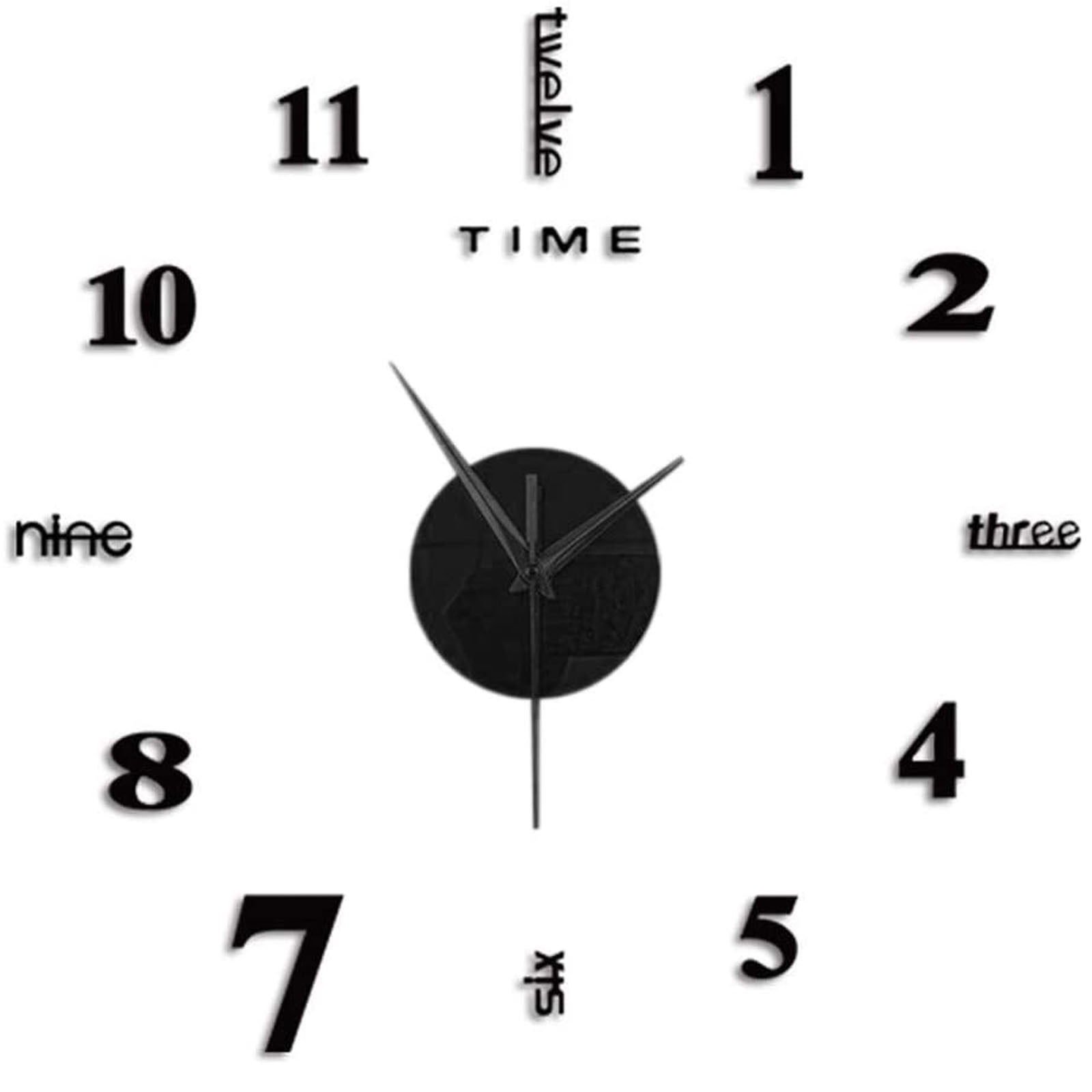 Dbylxmn Large Frameless Diy Wall Mute Clock 3d Sticker Home Digital