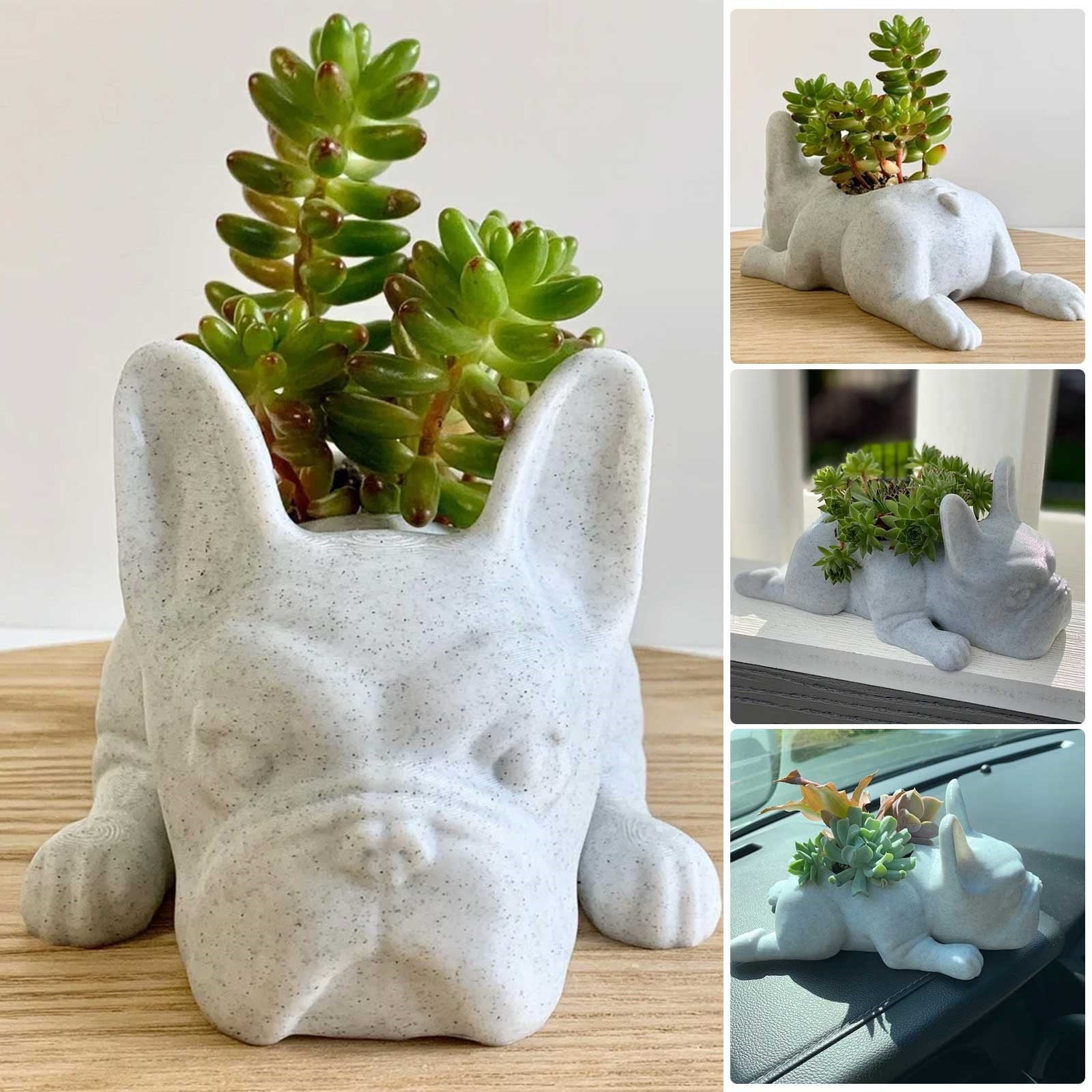 DBYLXMN Resin Dogs Succulent Planter Mini Puppy Planter French Shape ...