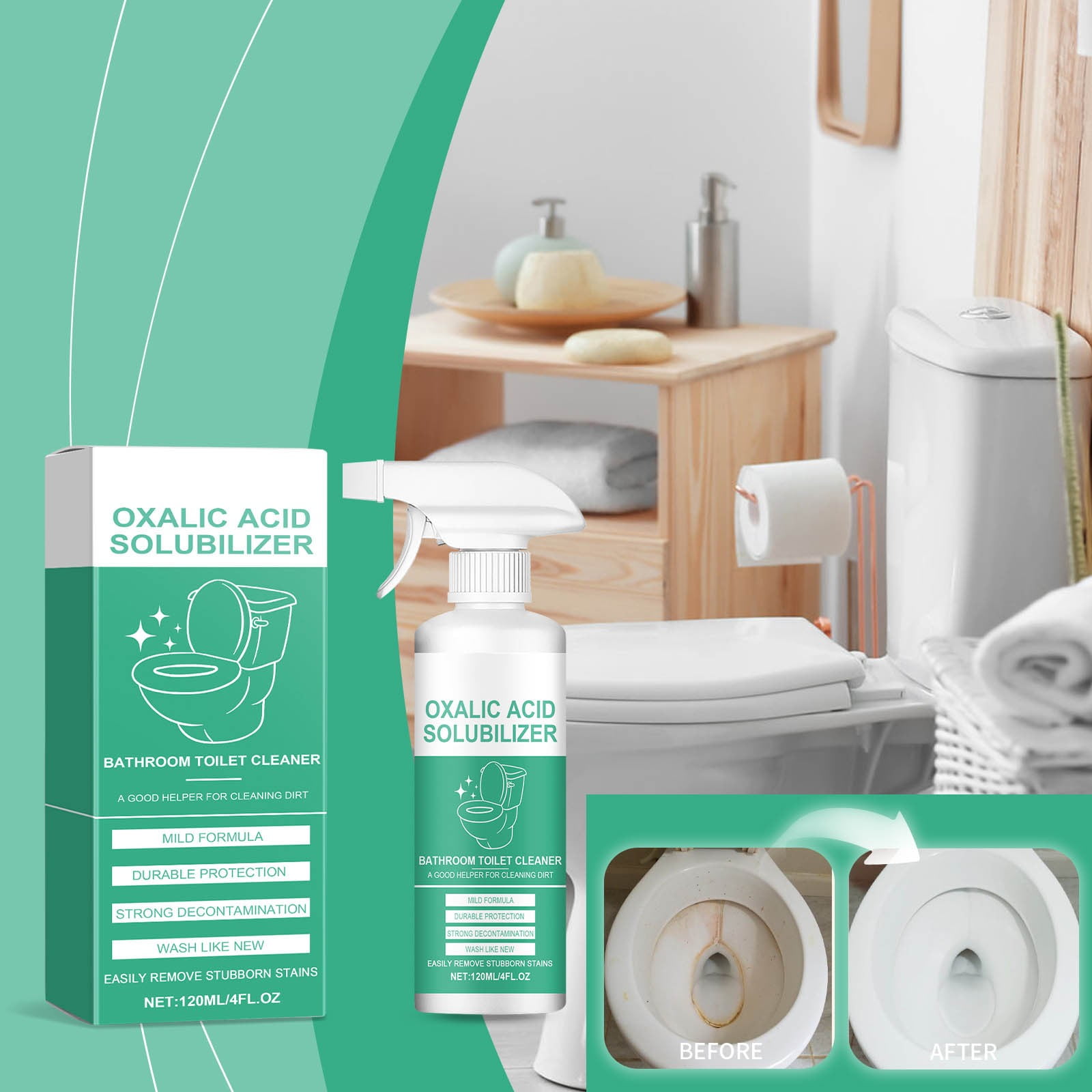 DBYLXMN Toilet Cleaning Agent 120ML Effect Oxalic Dissolving Agent ...