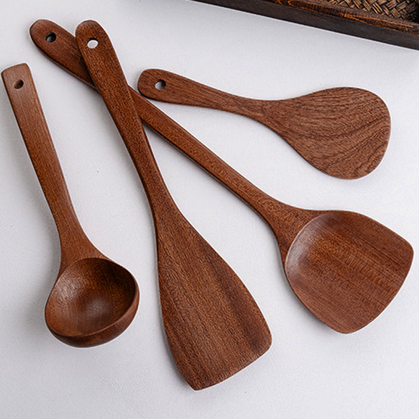 DBYLXMN Wooden Shovel Spoon Non Stick Wood Long Rice Spatula Kitchen ...
