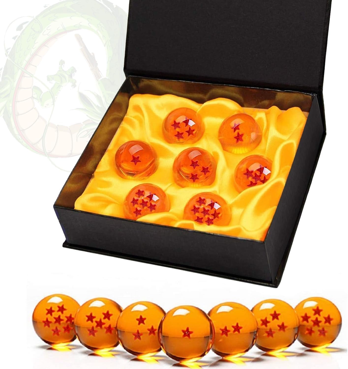 DBZ Dragon Crystal Ball,7PCS 43mm Dragon Transparent Balls with Premium ...
