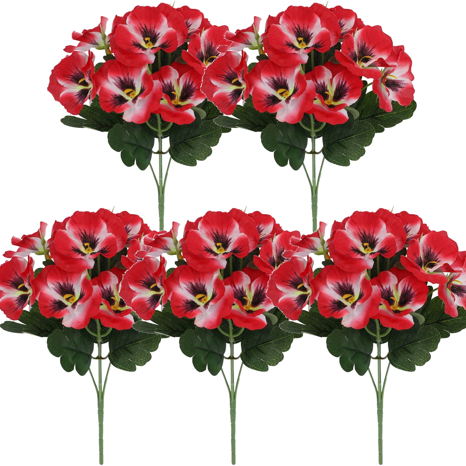 DBesliqes 5 Bundles Simulated Pansy Flowers,Lifelike Five Forked Pansy ...