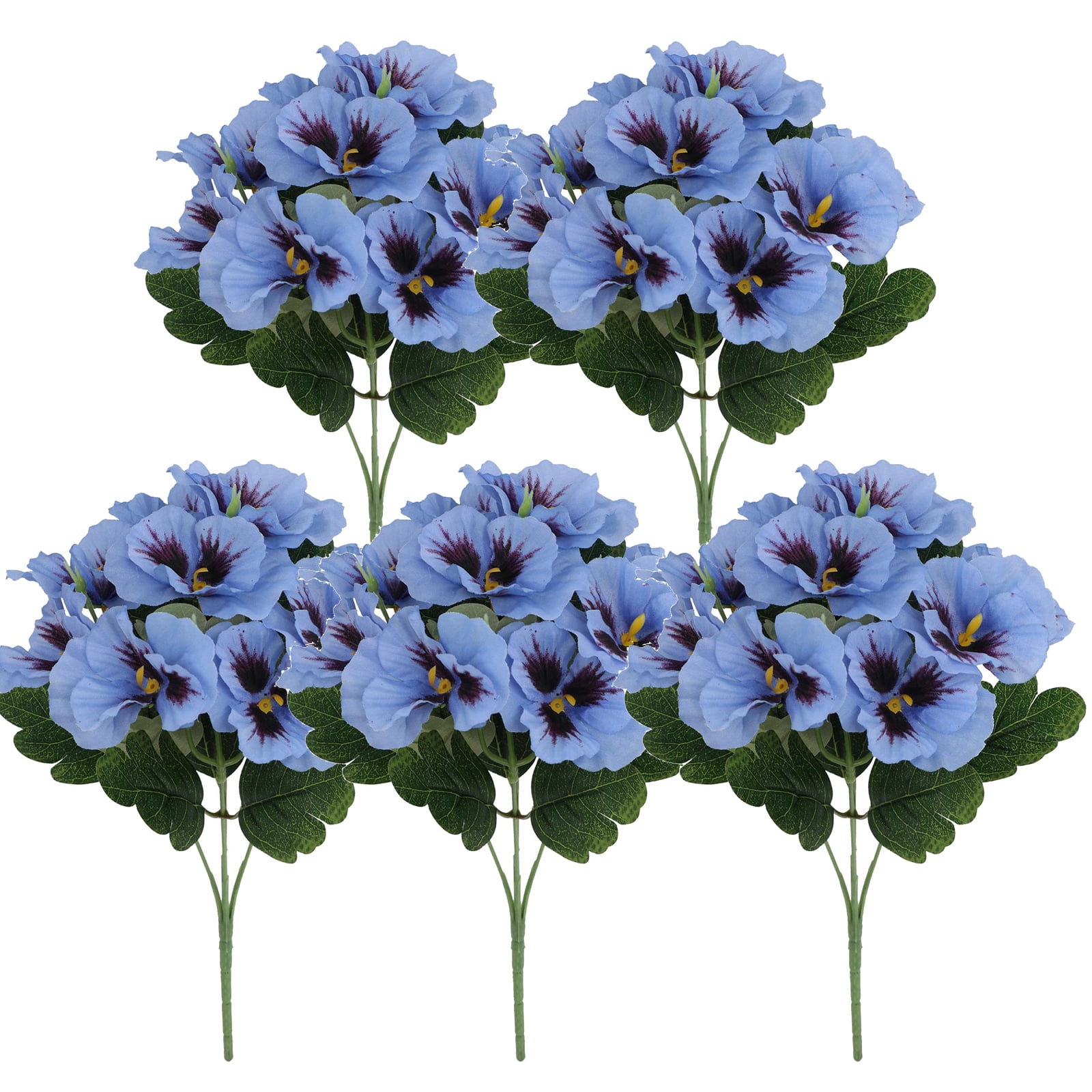 DBesliqes 5 Bundles Simulated Pansy Flowers,Lifelike Five Forked Pansy ...