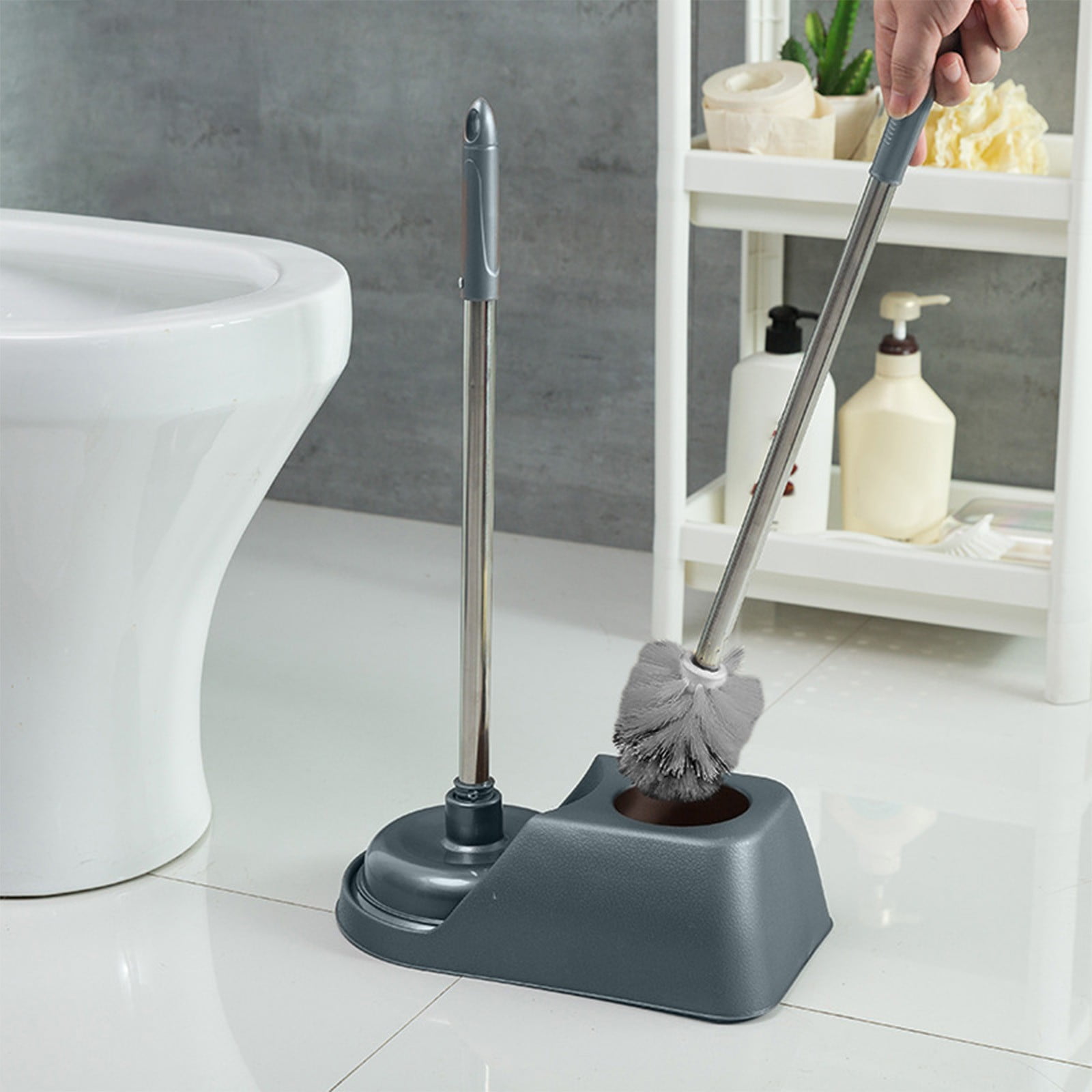 DBesliqes Toilet Brush with Hard Bristles Bathroom Cleaning Brush ...