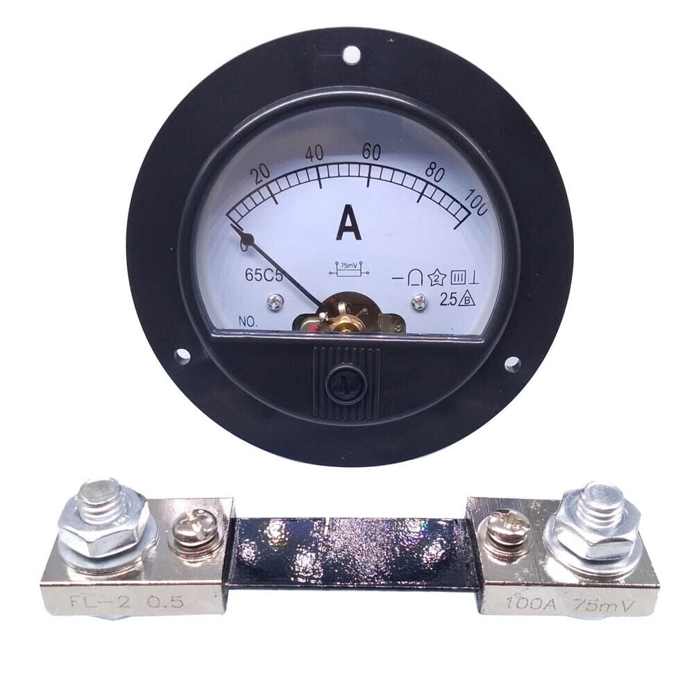 DC 0~100A Analog AMP Current Pointer Needle Panel Meter Ammeter & Shunt - Walmart.com