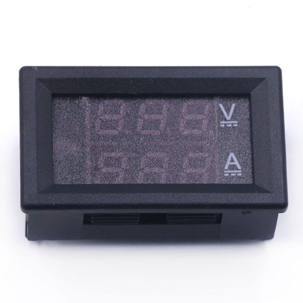 DC 0-100V 10A Voltmeter Ammeter LED Dual Digital Volt Amp Meter Gauge 3 Bit - Walmart.com