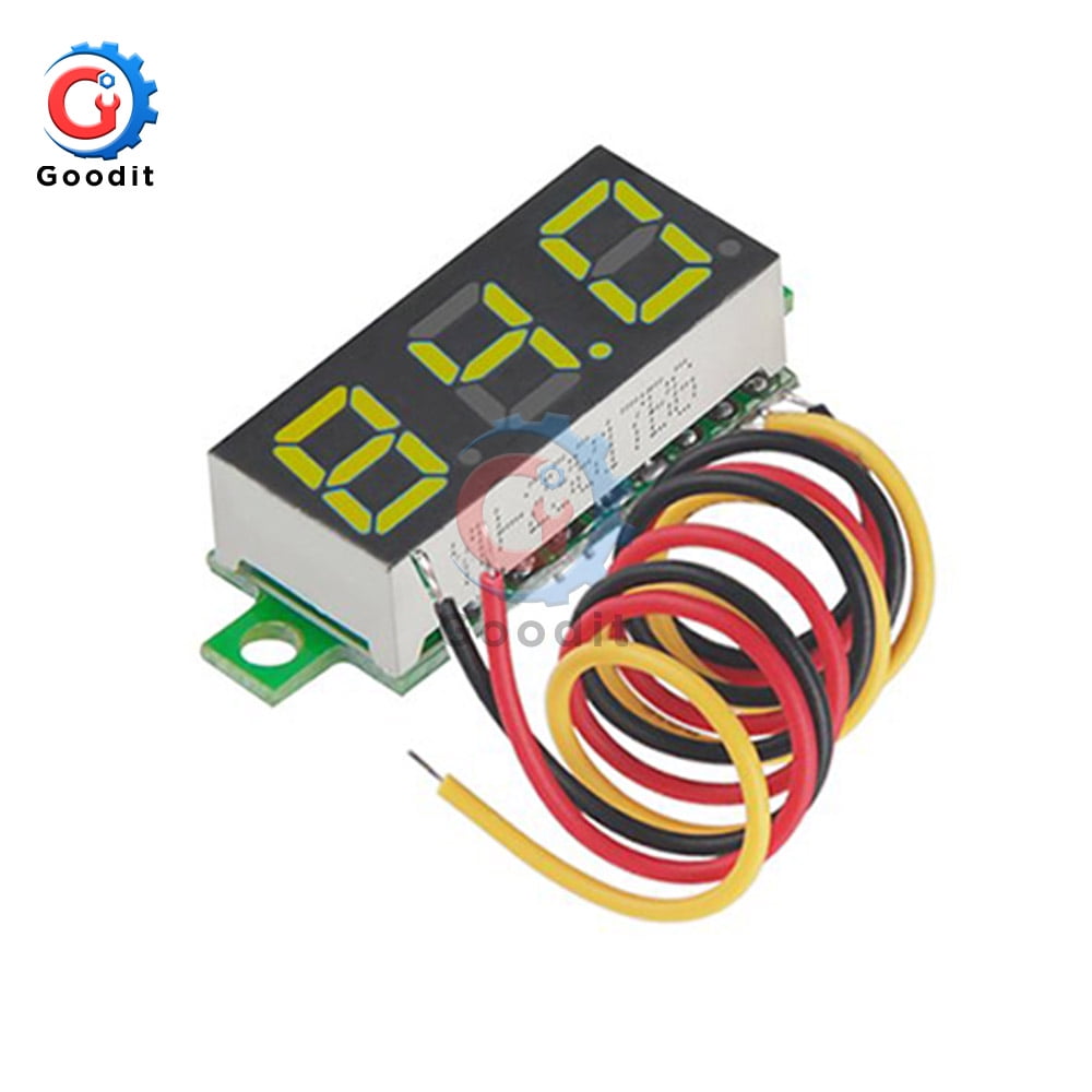 DC 0-100V LED Display Digital Mini Gauge voltage meter Voltmeter 3-Wire ...