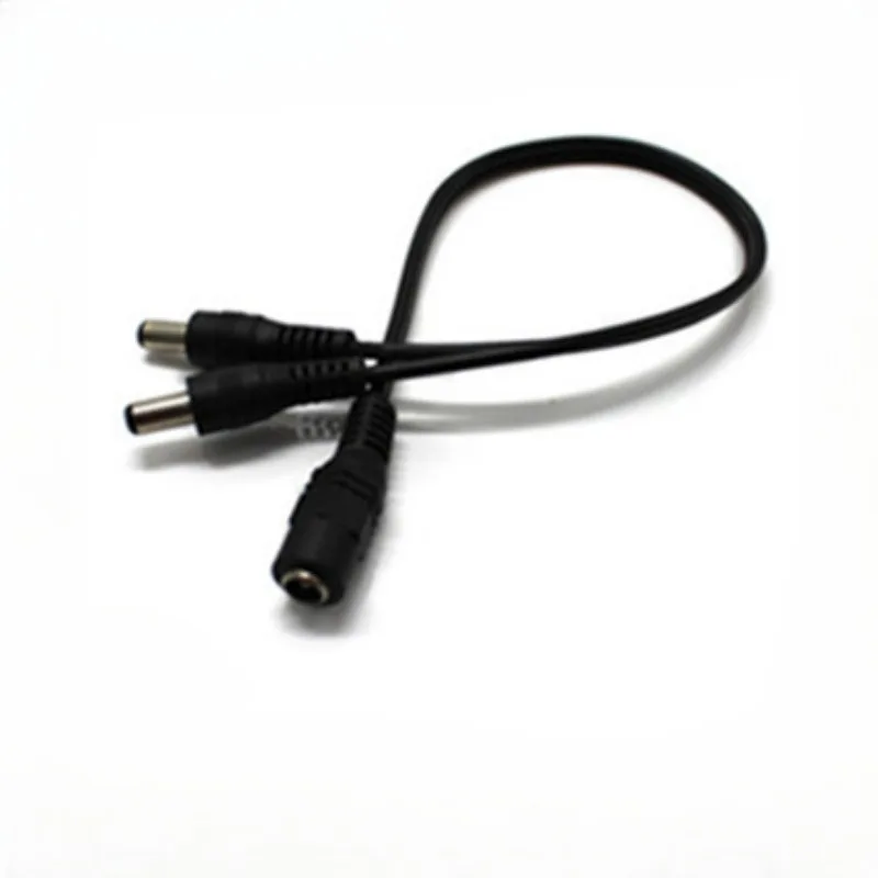 DC 1 Female to 2 Male Power Split Splitter Cable 2.1*5.5mm for CCTV ...