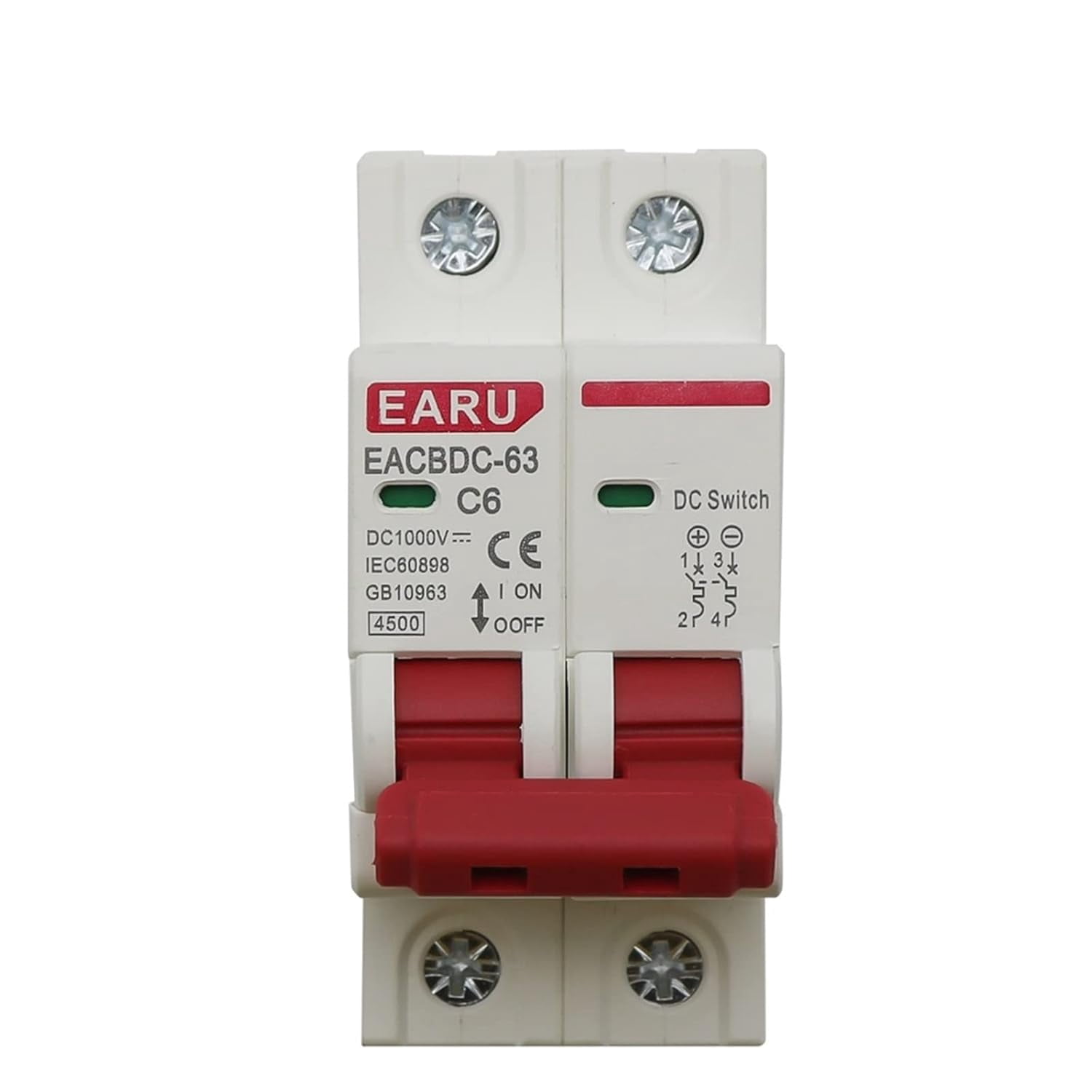 DC 1000V Solar Mini Circuit Breaker Overload Protection Switch 6A/10A ...