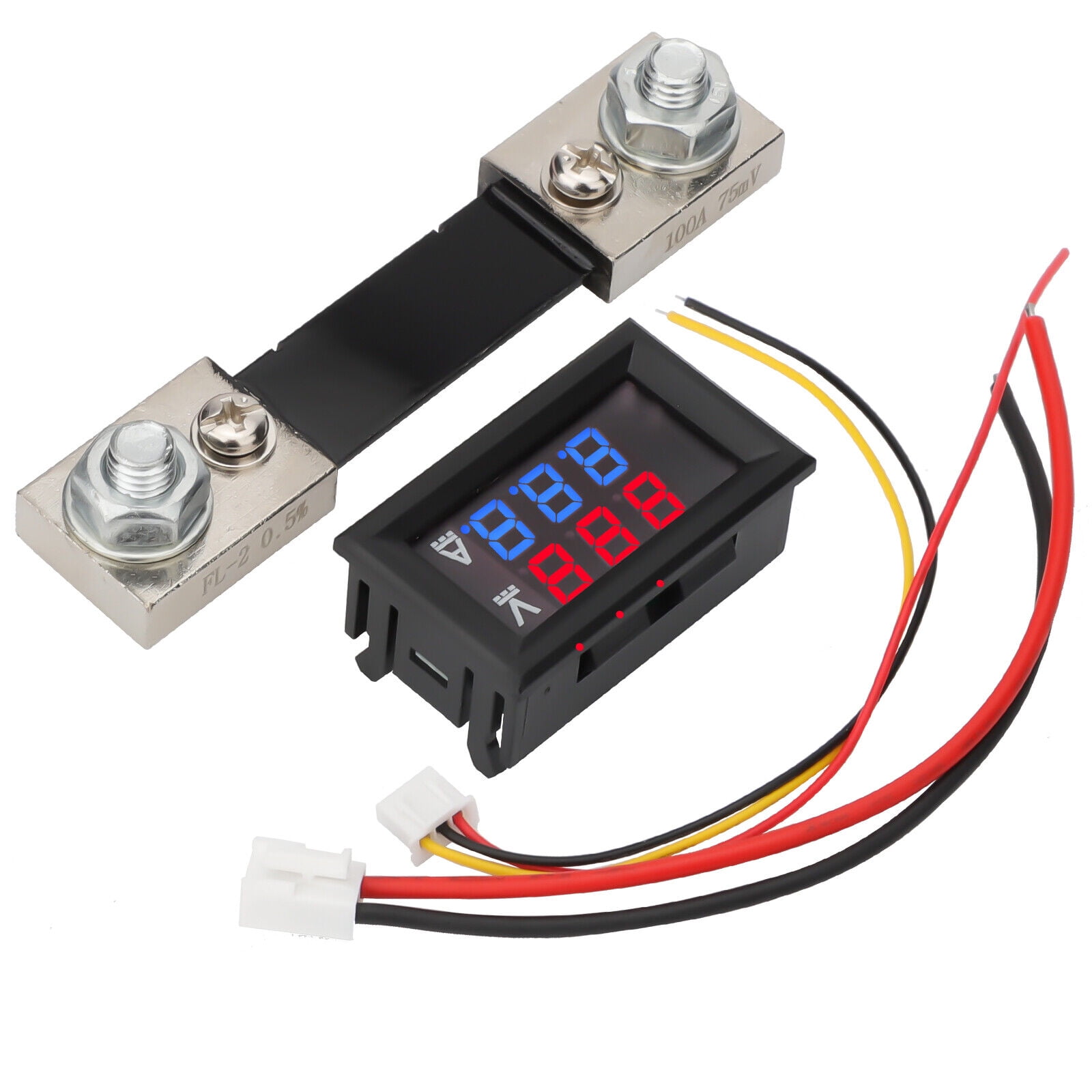DC 100V 100A Voltmeter Ammeter Dual LED Display Panel Volt Guage Amp ...