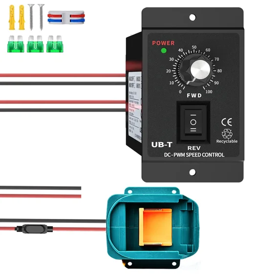 DC 12-60V Motor Speed Controller for Power Wheel Adapter For Makita 18v ...