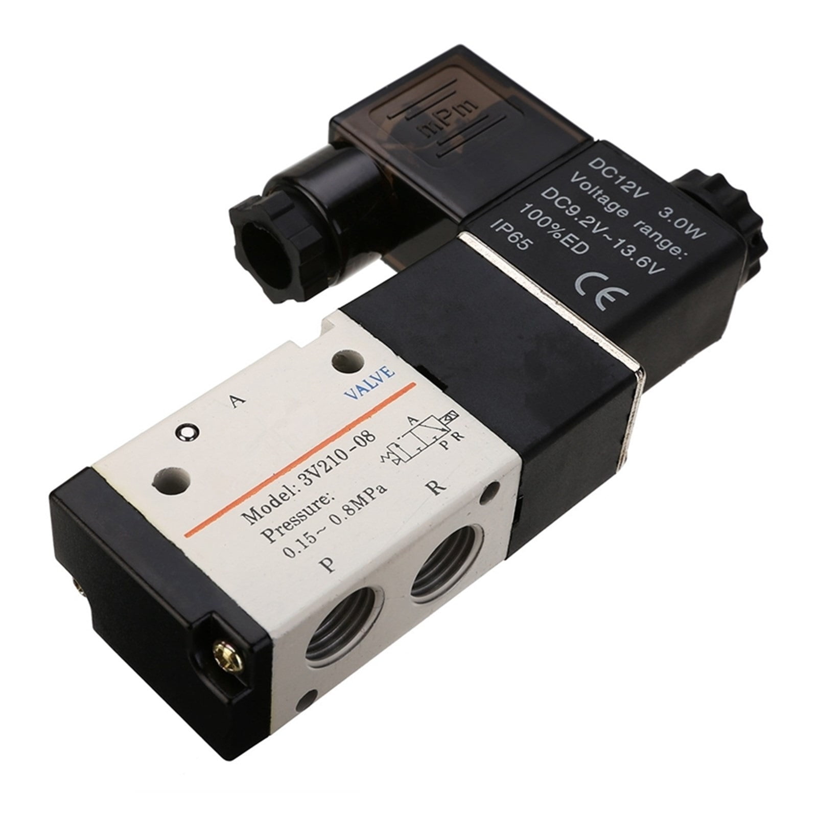 DC 12V 1/4'' 3 Way 2 Position Pneumatic Aluminum Solenoid Valves ...