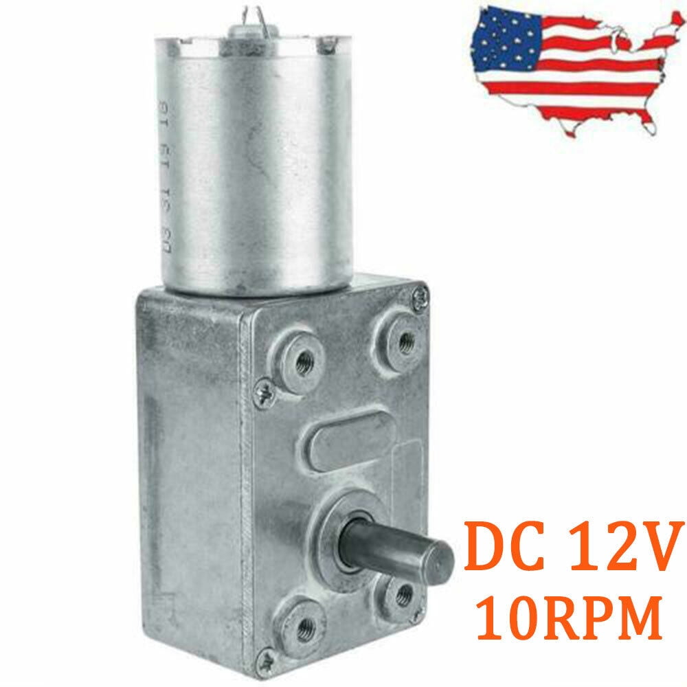 DC 12V 10RPM High torque Turbo Worm Electric Geared Motor Low Speed ...