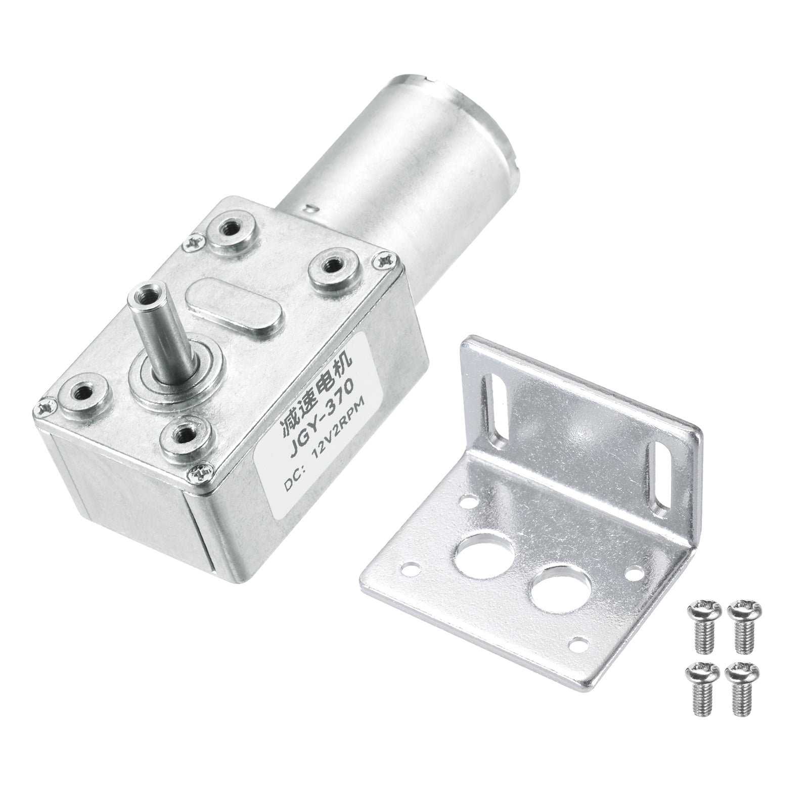 DC 12V 2 RPM Worm Geared Motor 6mm D Shape Shaft High Torque Gear Box ...