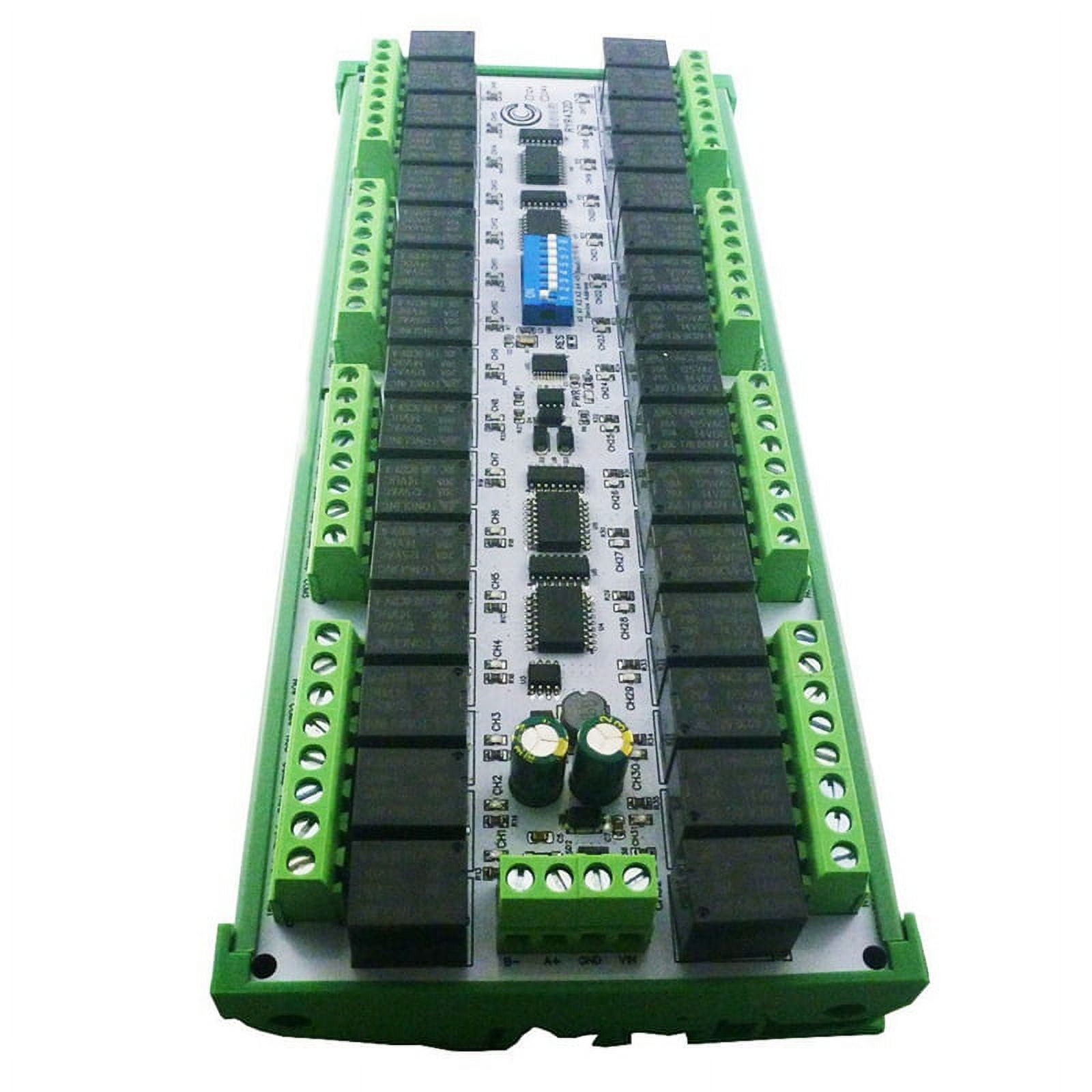 DC 12V 20A Easy to Install DIN Rail Box DIP Switch Setup Parameters 32CH Modbus RTU RS485 Relay ...