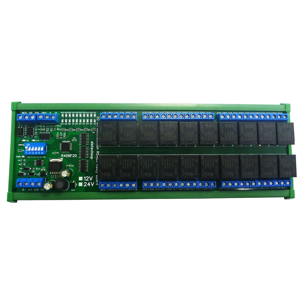 DC 12V/24V 20Ch Multifunction RS485 Relay Board 20DO 2DI 2AI PLC IO ...