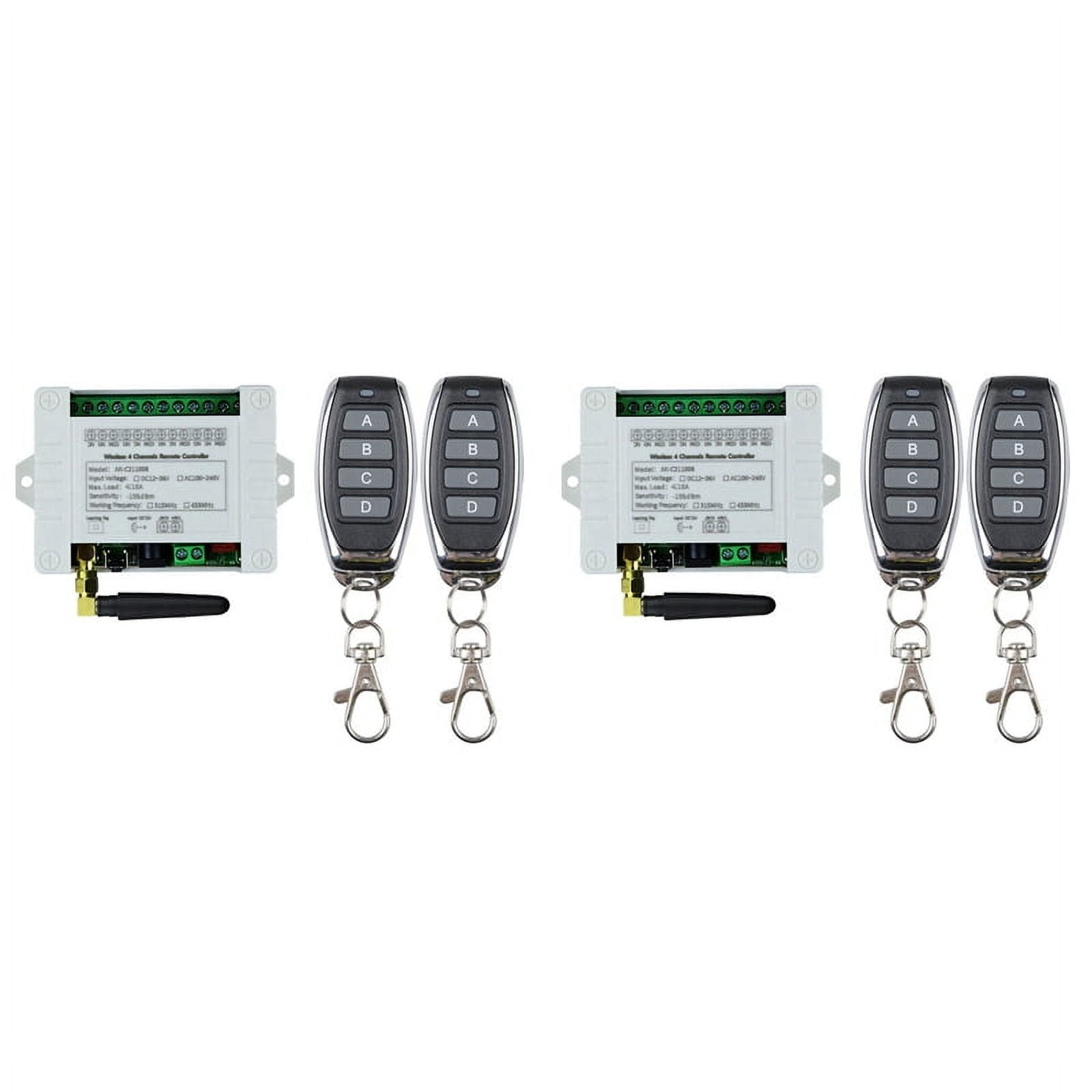 DC 12V 24V 36V 10A 433MHz 4 Channel Wireless Relay Remote Control ...