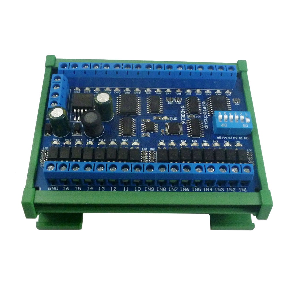 DC 12V 24V RS485 Remote Control Switch 16 Input 16 Output RTU Module PLC IO Expansion Board-With ...