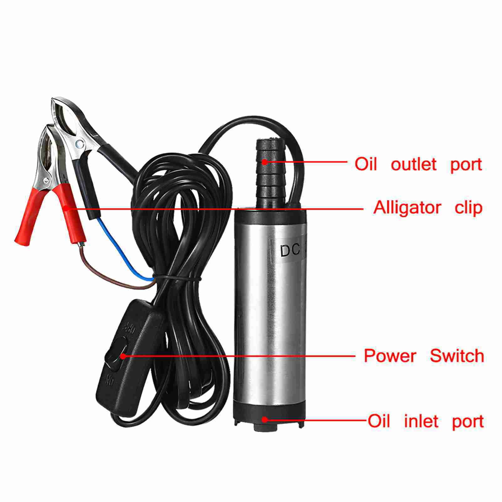 DC 12V/24V Submersible Pump For Pumping Diesel Oil Water 38mm Water Oil ...
