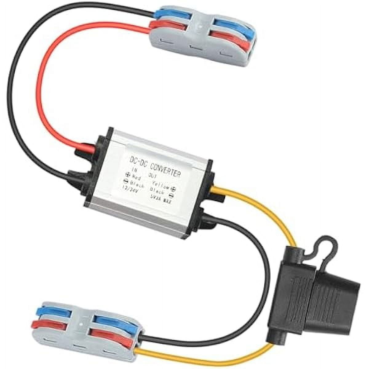 DC 12V 24V to 5V Step Down Converter Regulator 3A 15W Power Adapter ...