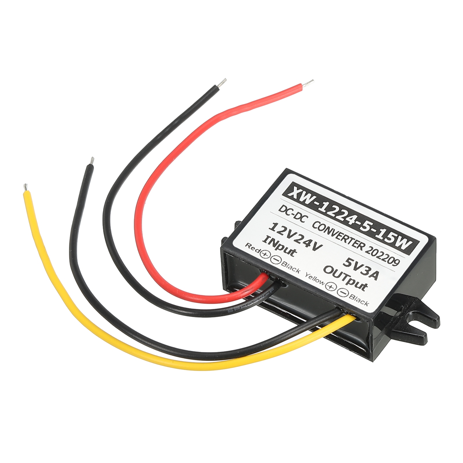 DC 12V 24V to DC 5V 3A 15W Power Converter Regulator Plastic for LED ...