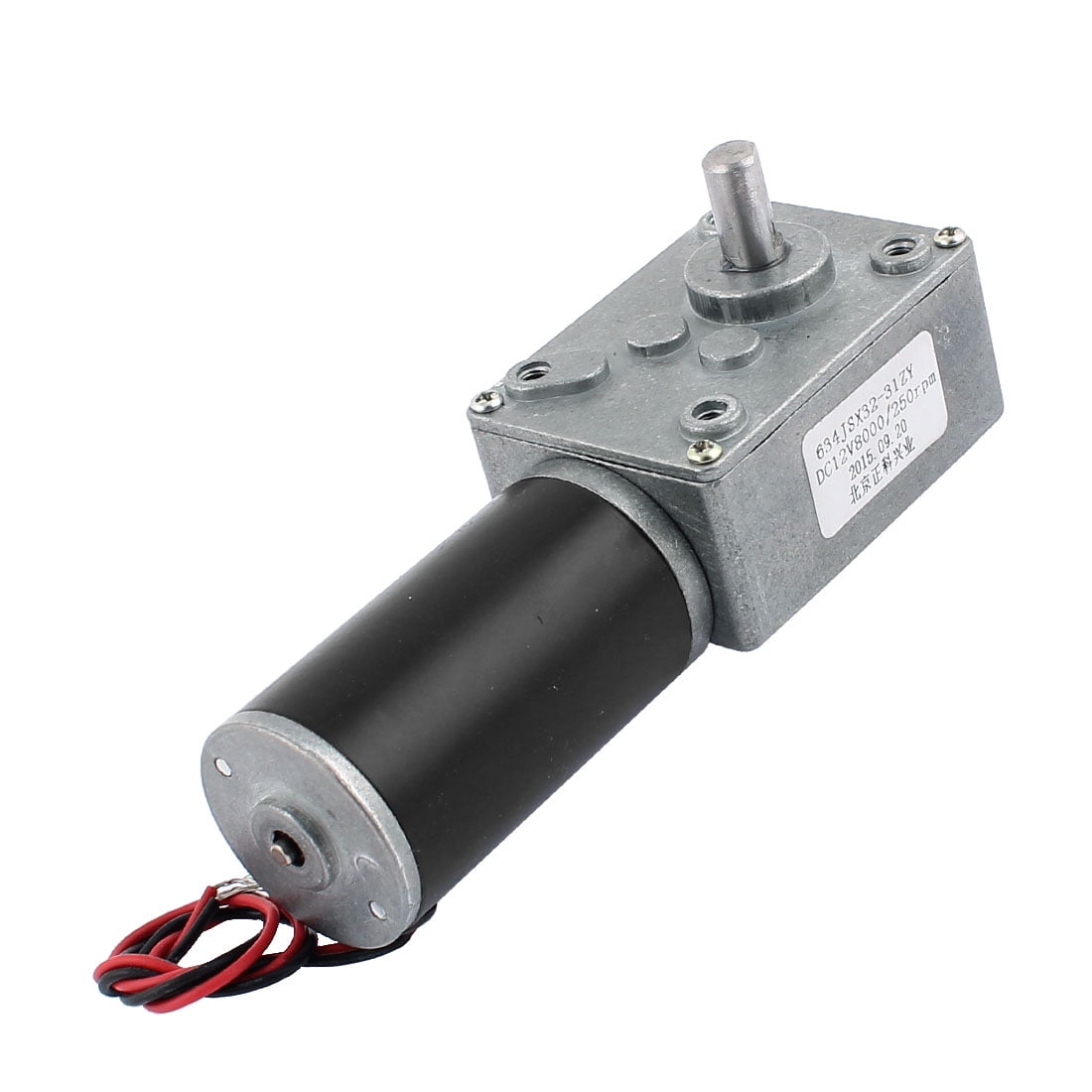 DC 12V 250RPM 8mmx14mm D-Shape Shaft Electric Power Worm Geared Motor ...