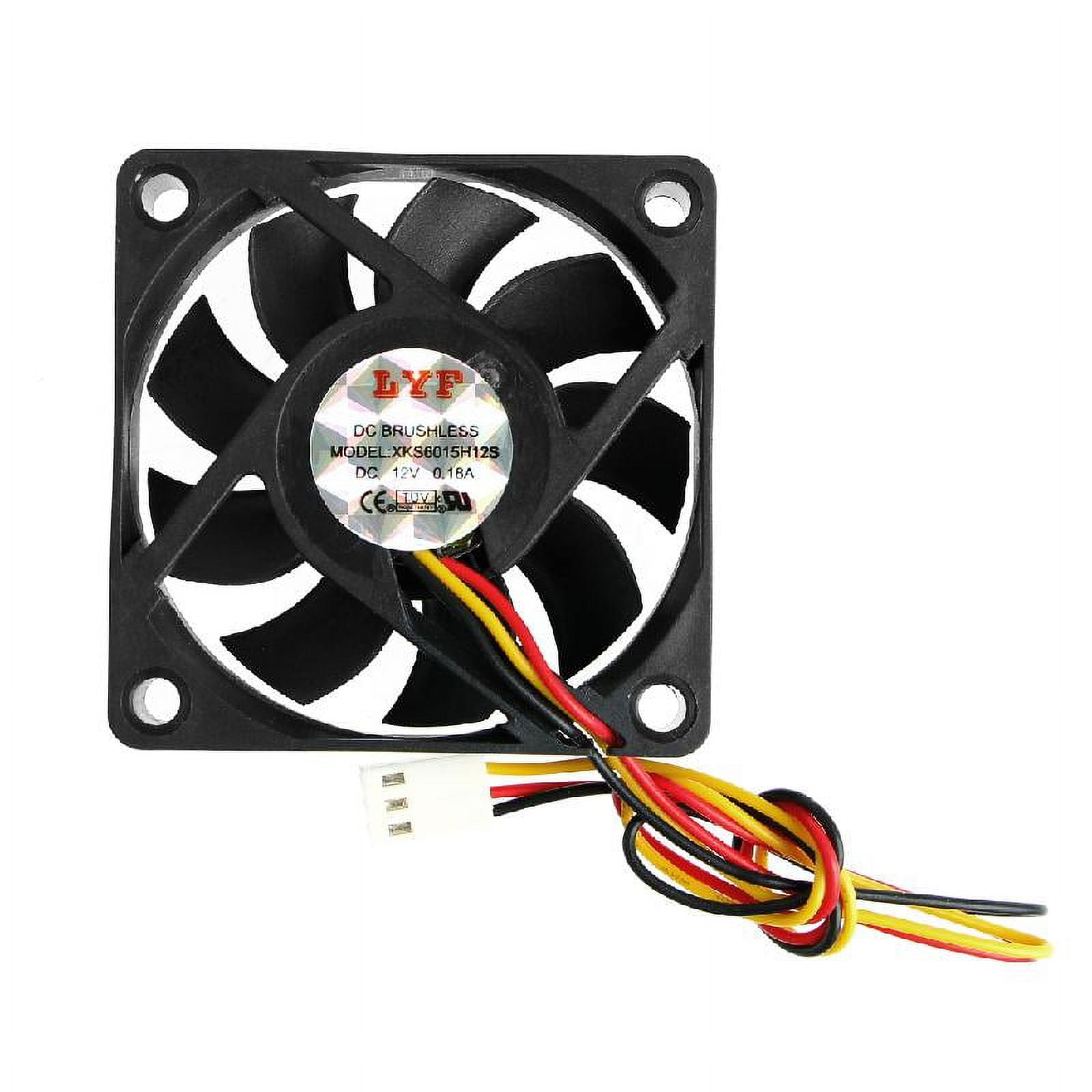 DC 12V 3-Pin 60x60x15mm PC Computer CPU System Sleeve-Bearing Cooling ...