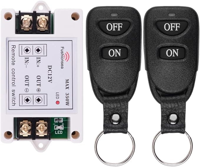 DC 12V 40A Relay Remote Control Switch, 1CH Universal 433Mhz Remote ...