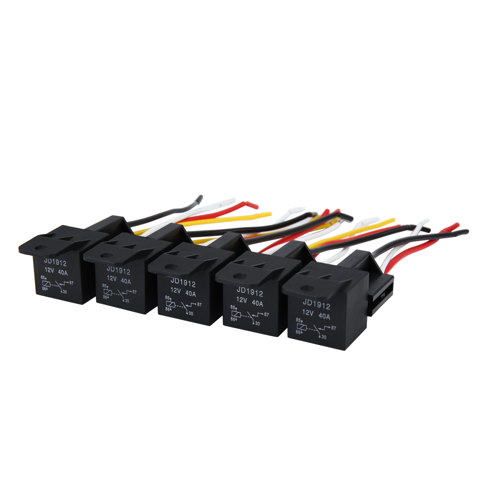 DC 12V 40A SPST Normally Open 4 Pin Car Relay w/ 4 Wires Harness Socket ...