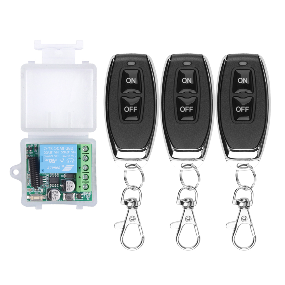 DC 12V 433Mhz RF Wireless Remote Control Switch Relay 1CH Receiver ...
