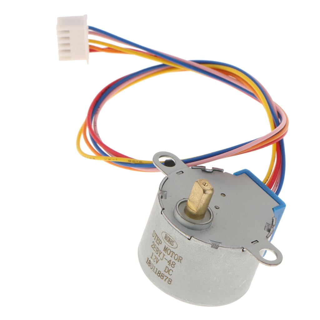 DC 12V 5 Wires Step Motor Gear Motor,Diameter: 27mm Cable - Walmart.com