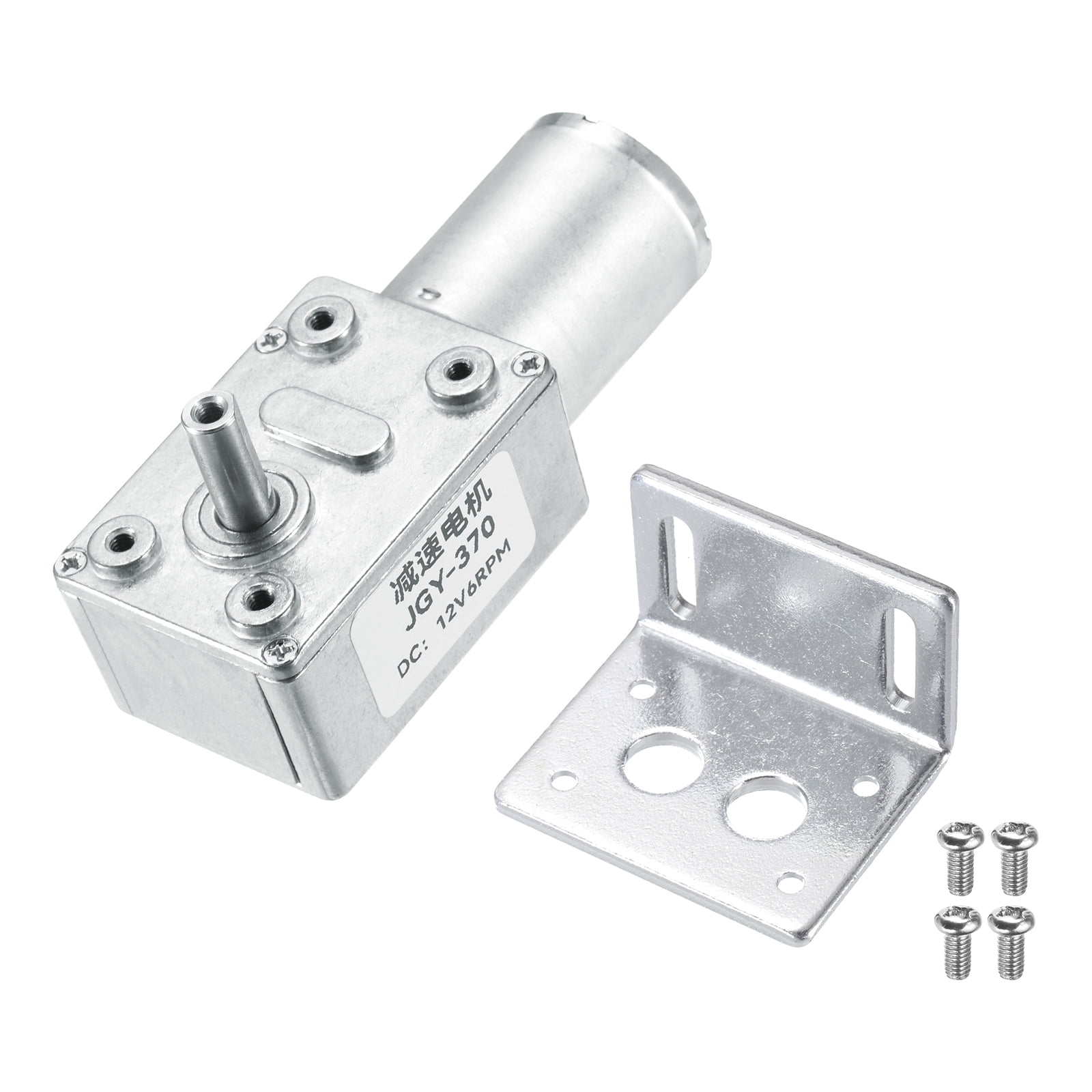 DC 12V 6 RPM Worm Geared Motor 6mm D Shape Shaft High Torque Gear Box ...