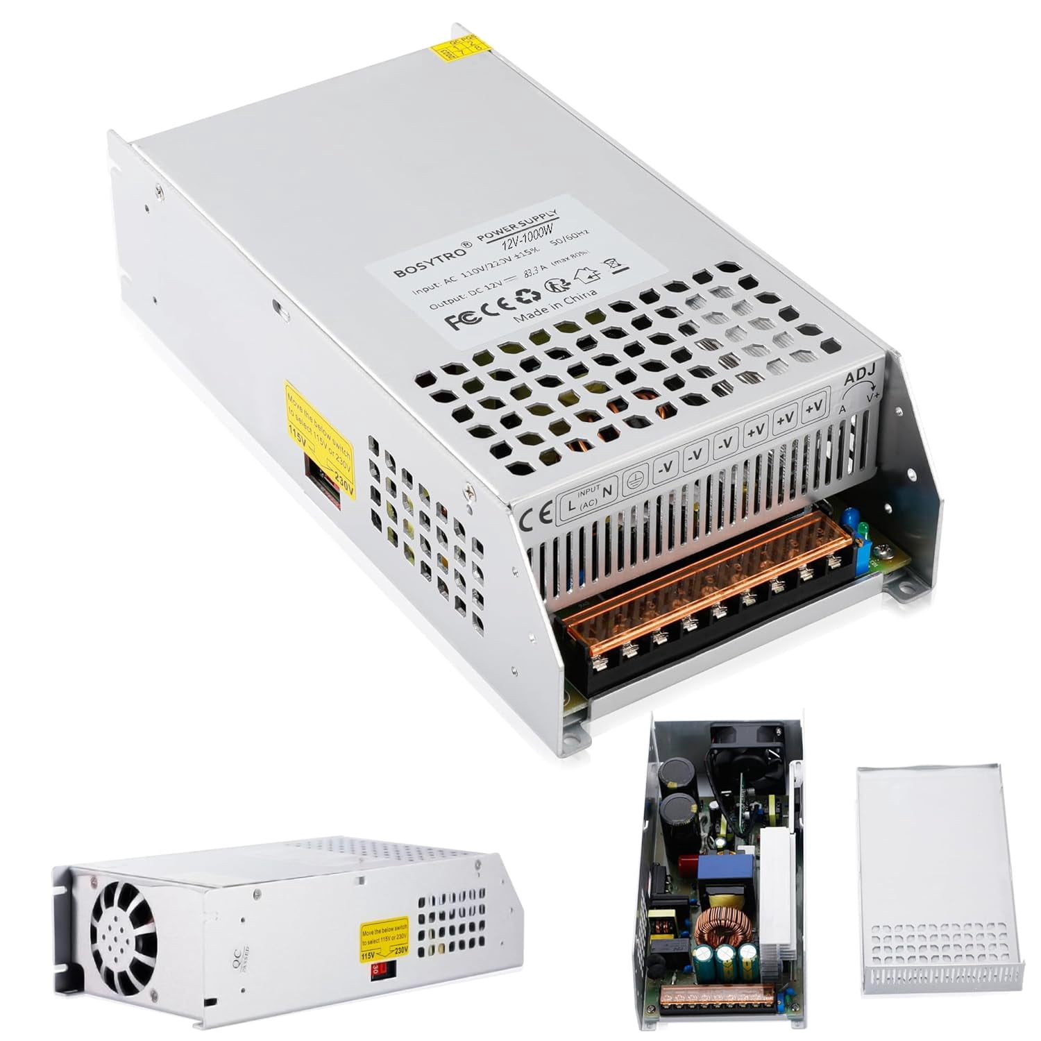 DC 12V 83.3A 1000W Switching Power Supply SMPS AC 110V / 220V-DC 12V ...