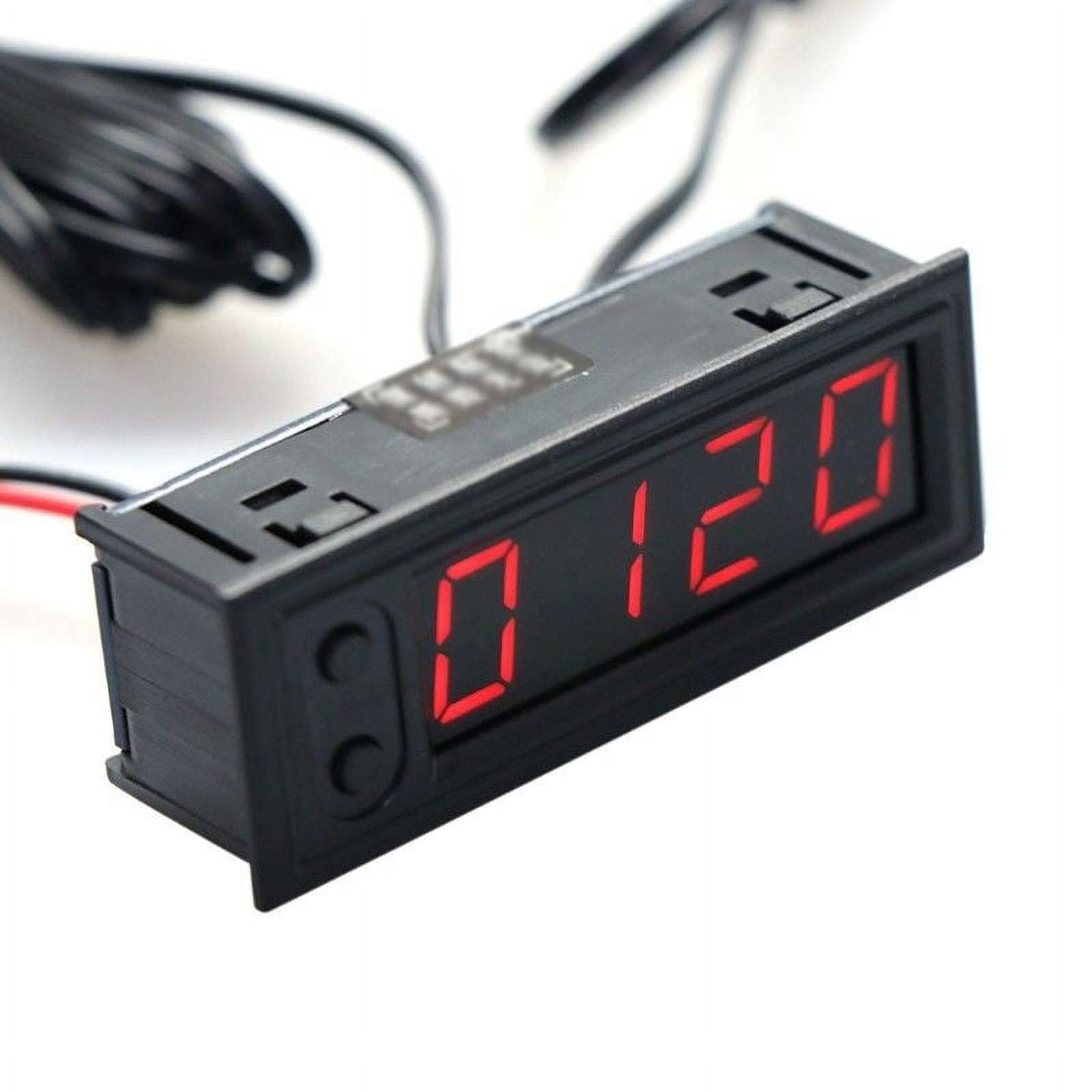 DC 12V Digital LCD Display Clock Panel Voltage Voltmeter Auto Car ...