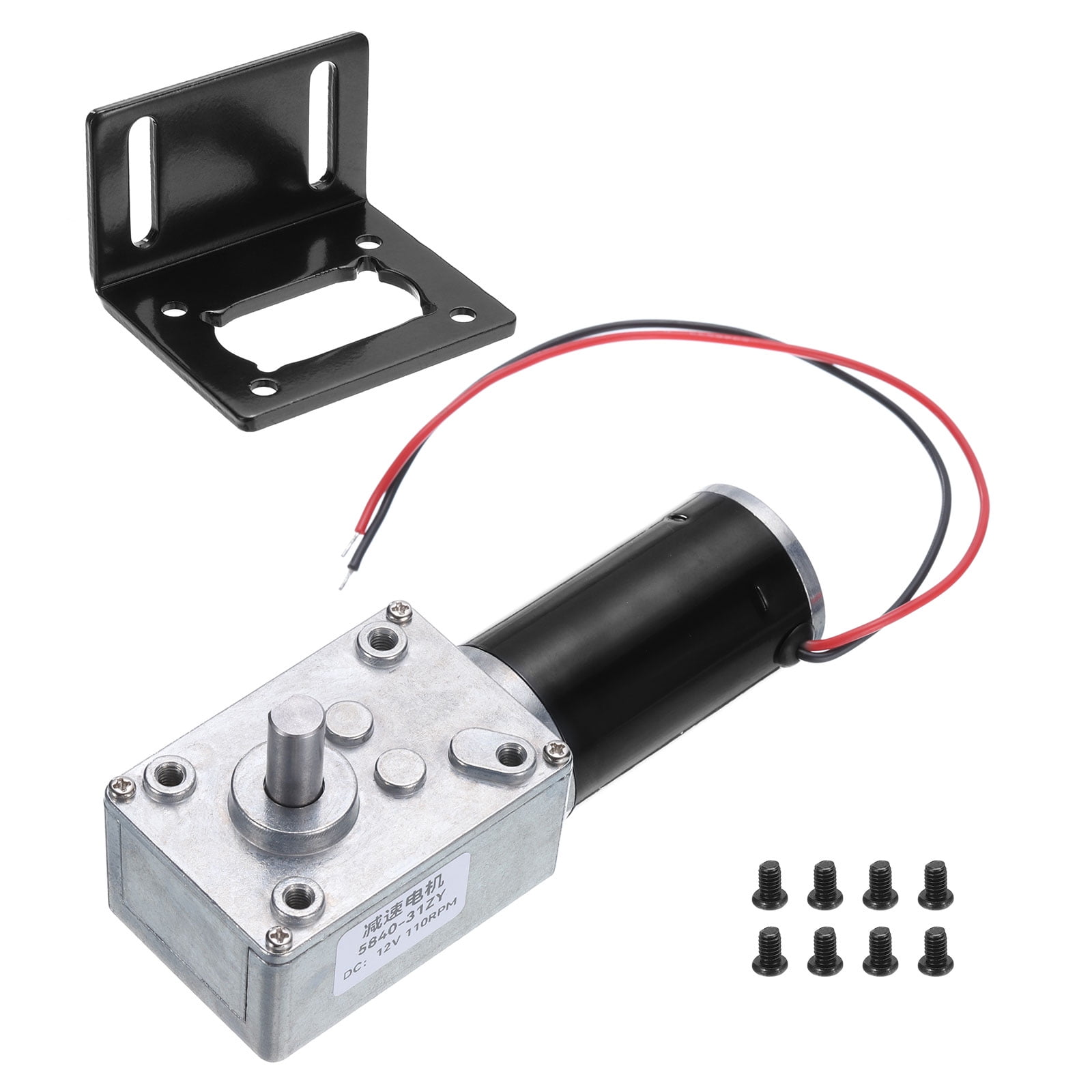 DC 12V High Torque Turbine Worm Geared Motor with 8mm Shaft 110RPM ...