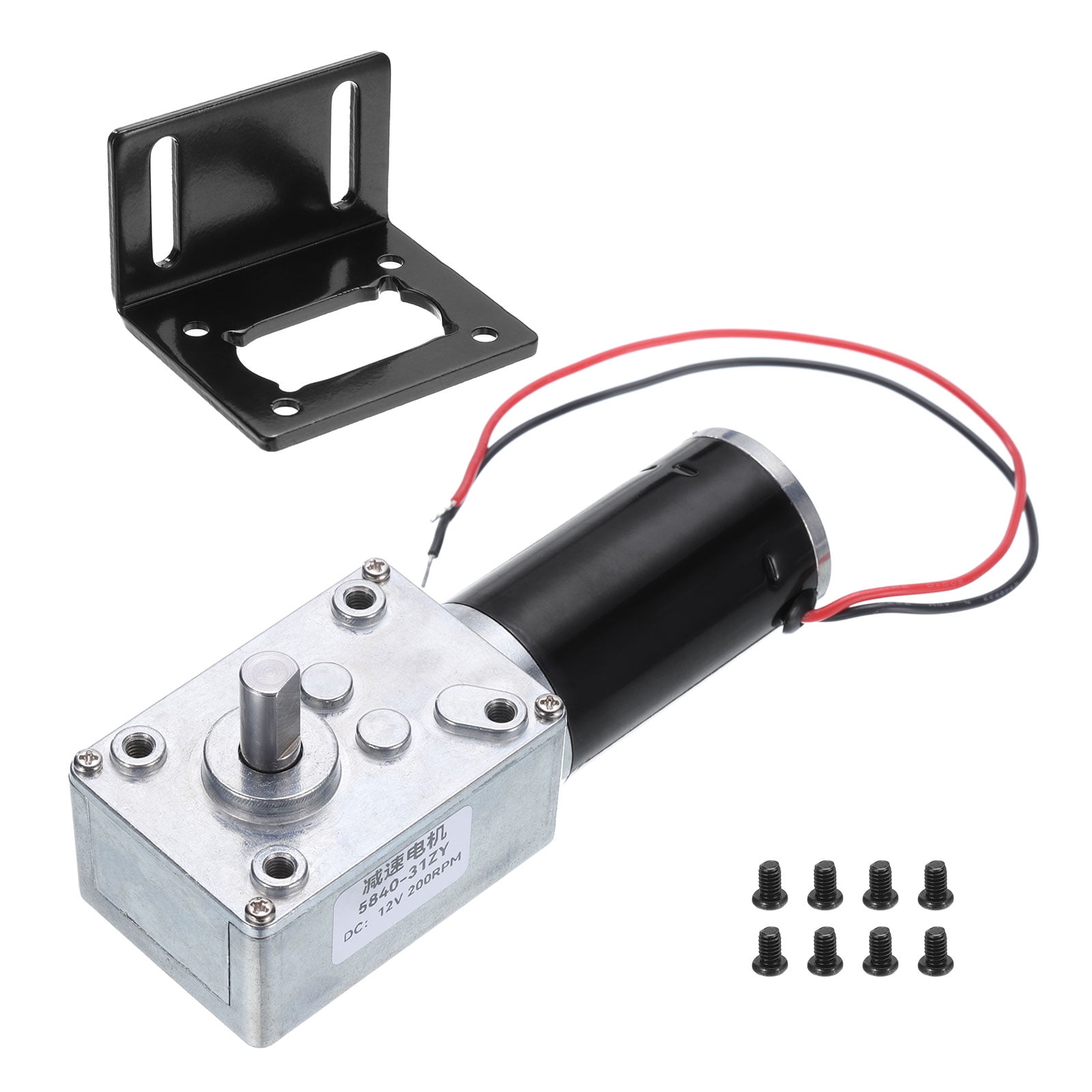 DC 12V High Torque Turbine Worm Geared Motor with 8mm Shaft 200RPM ...