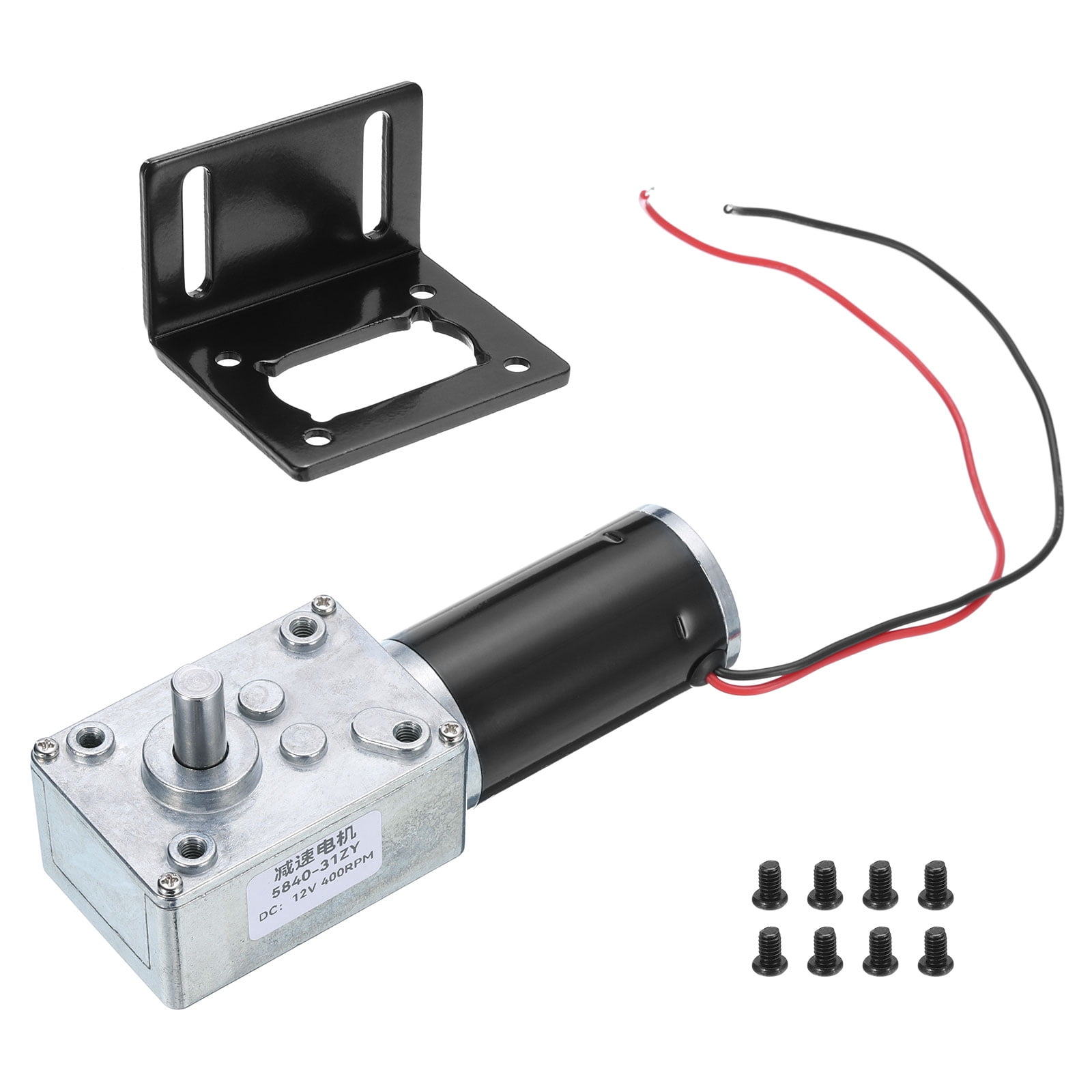 DC 12V High Torque Turbine Worm Geared Motor with 8mm Shaft 400RPM ...