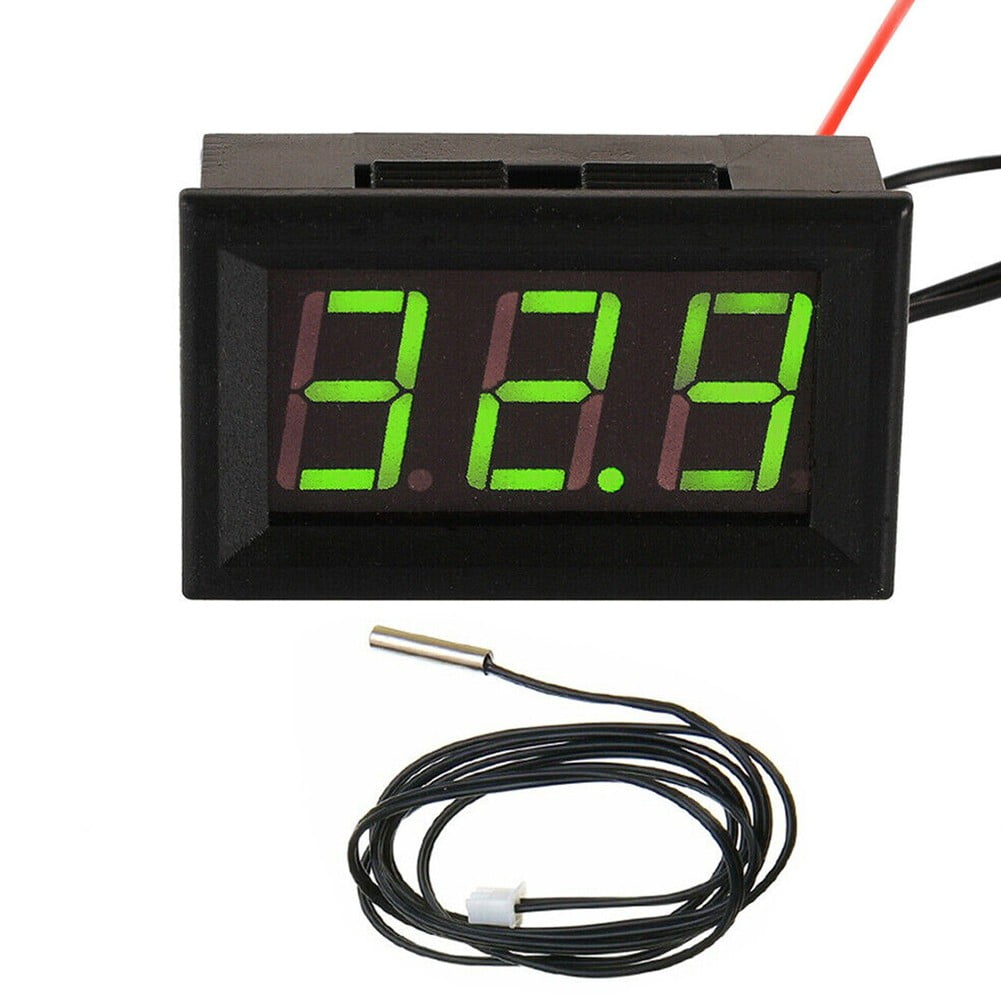 DC 12V LED Digital Thermometer Temp Sensor Meter Probe -50 ~ 110°C ...