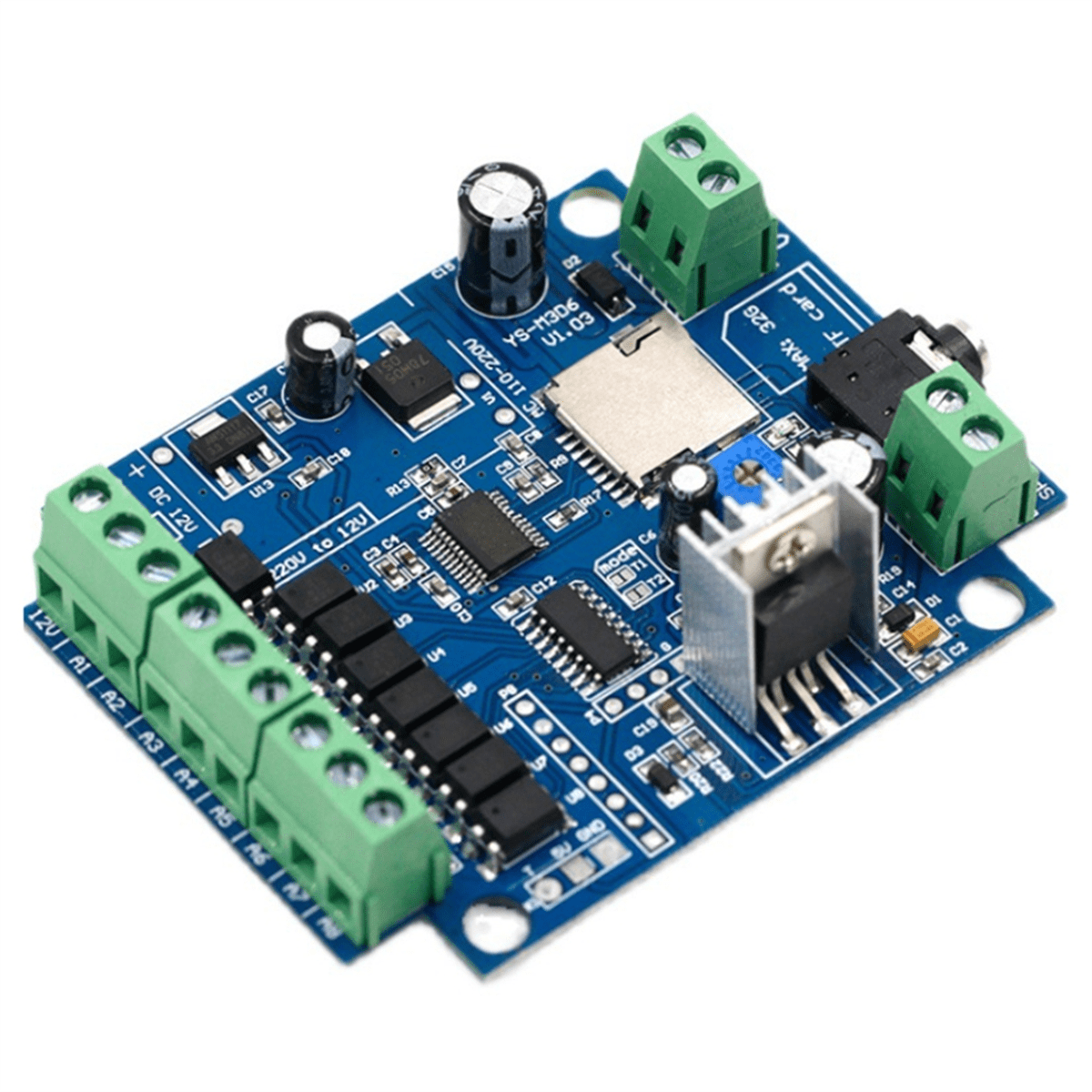 DC 12V MP3 Voice Player Module with Power Amplifier, Alarm Prompter ...