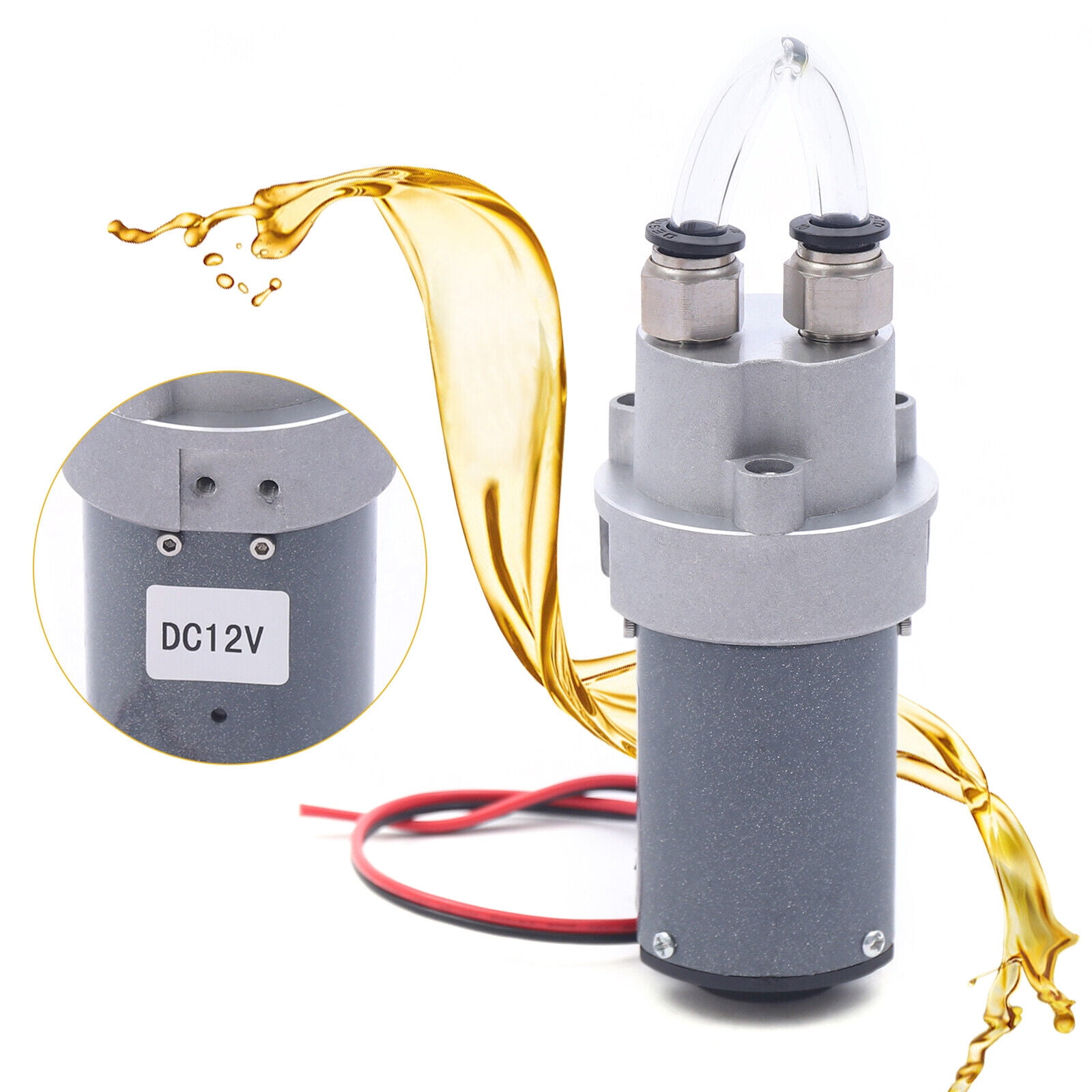 DC 12V Micro Gear Electric Oil Pump Waster Oil Self-suction Transfer ...