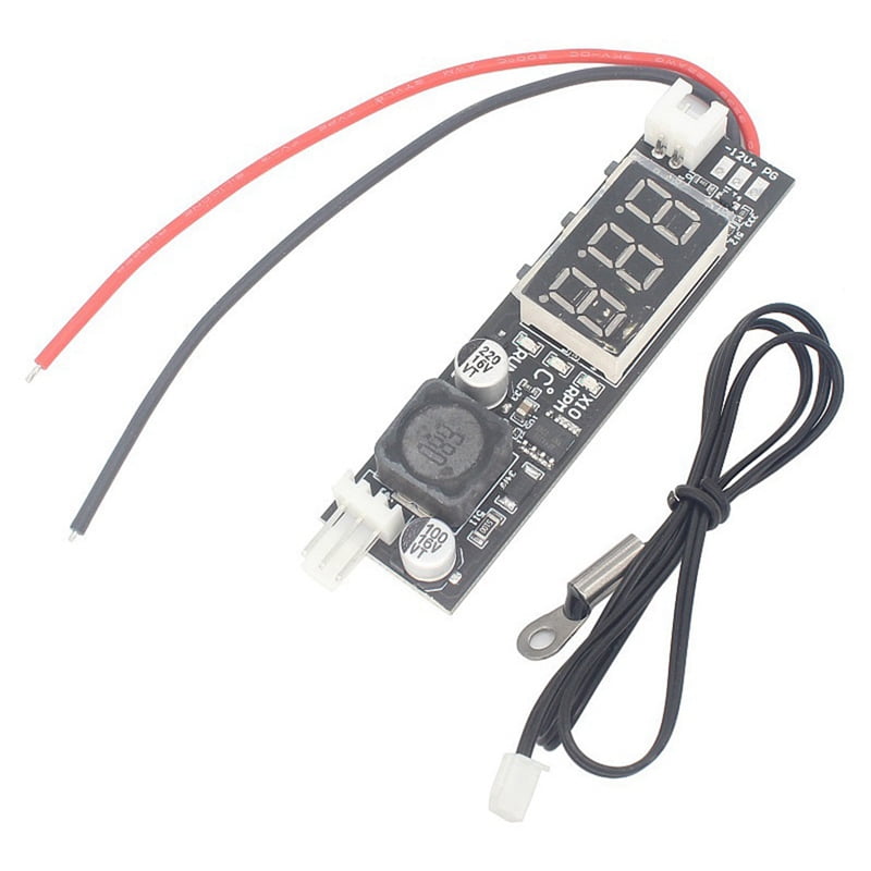 DC 12V PWM 2-3 Wire Fan Temperature Controller Speed Governor Display Module for PC Fan/Alarm ...