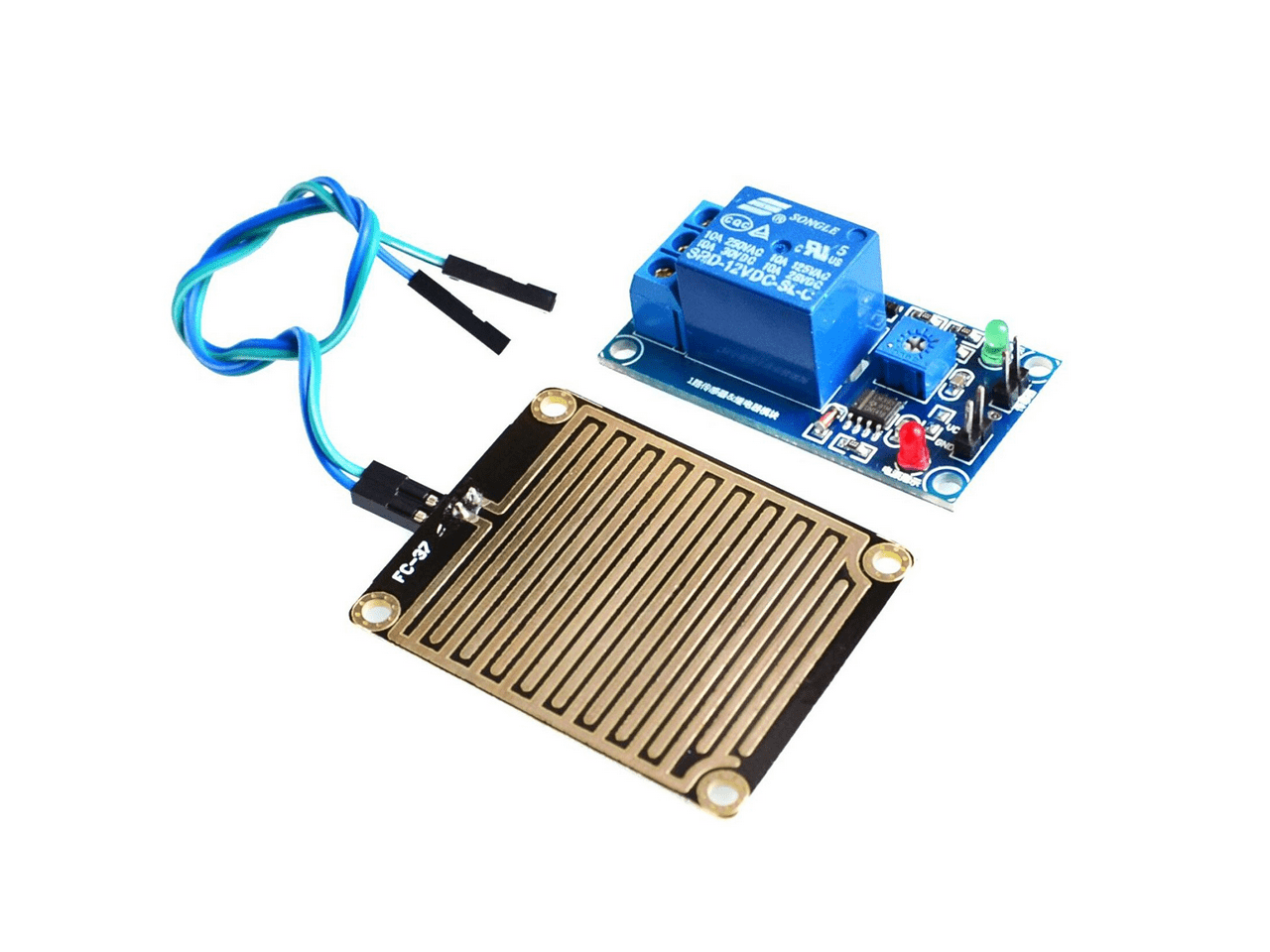 DC 12V Rain Water Sensor Module + Relay Control Module for Arduino ...