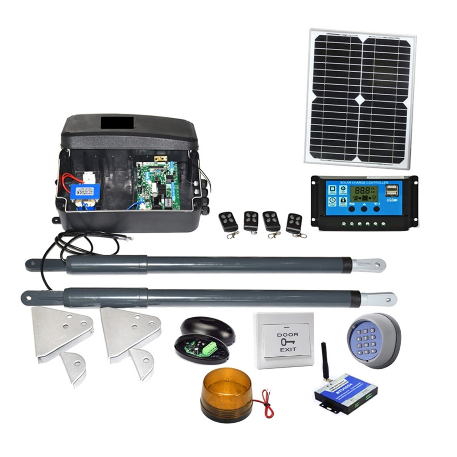 DC 12V Solar Powered Gate Operator Heavy Duty Swing Gate Opener Motor ...