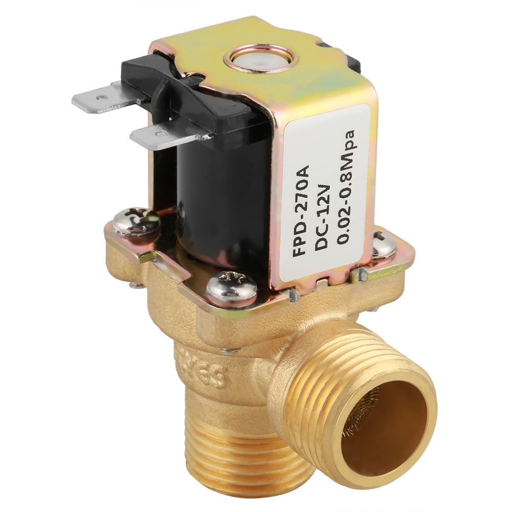 DC 12V Water Inlet Switch, Normally Closed, with Filter DN15 G1/2 Brass ...