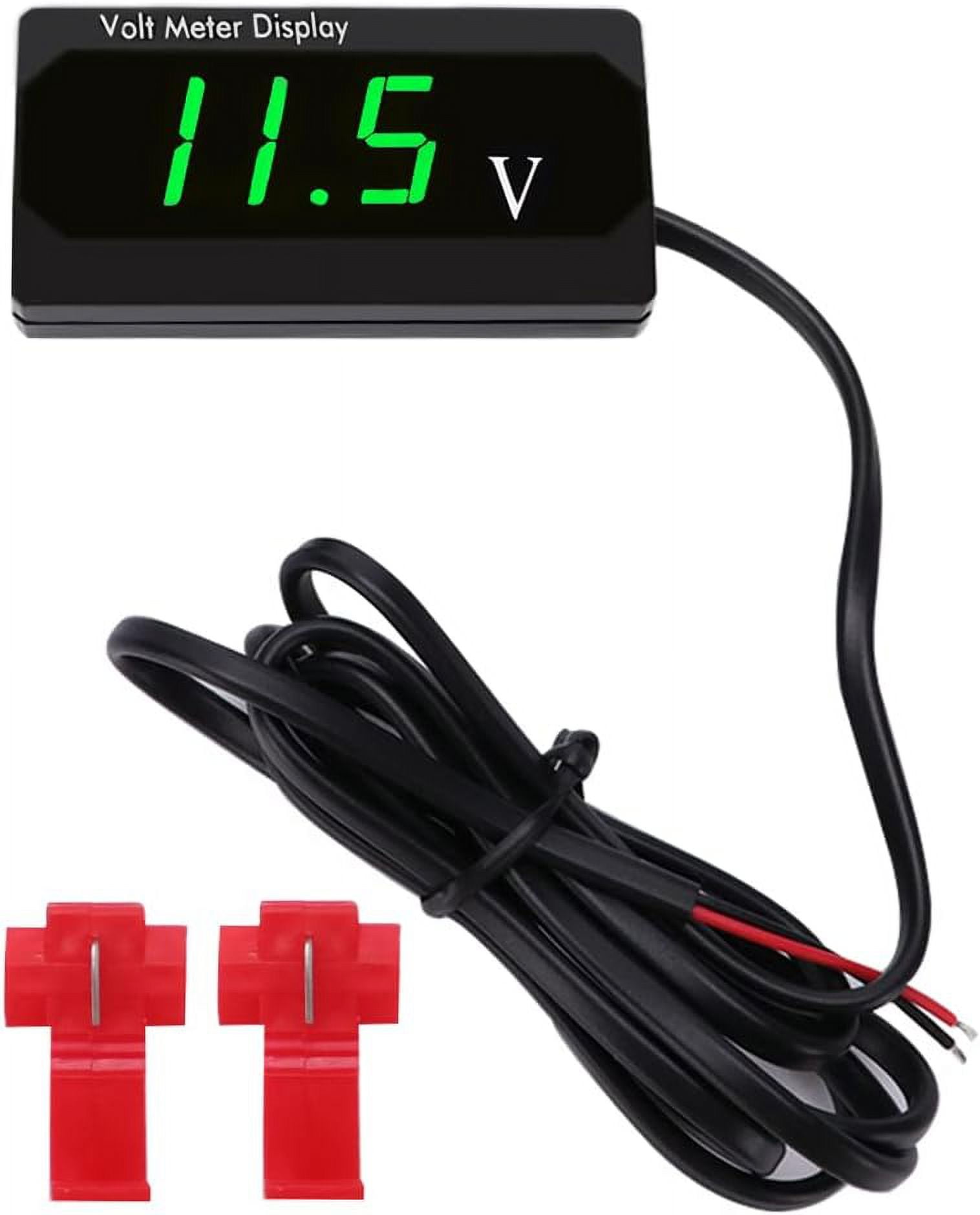 DC 12V Waterproof Car Voltmeter with LED Digital Display, Voltage ...