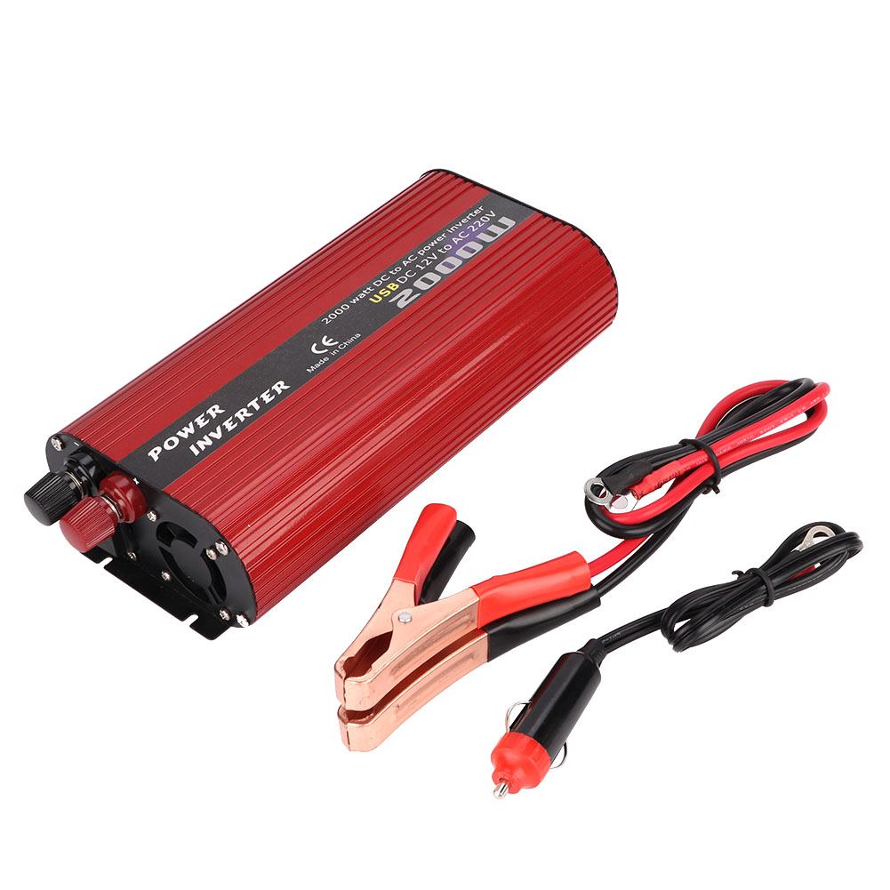 DC 12V to AC 220V 2000W Portable Car Inverter Solar Power Inverter with ...