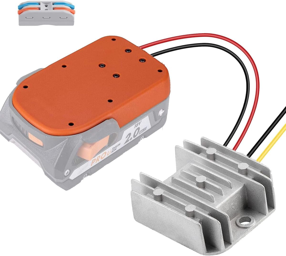 DC 18V to 12V Step Down Converter for Ridgid 18V Battery 10A Max 120W ...